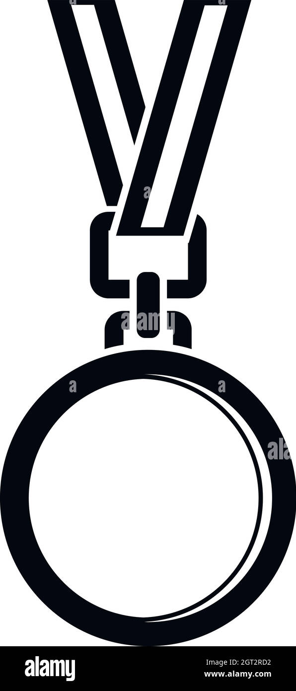 Golden medal icon black Stock Vector Images - Alamy