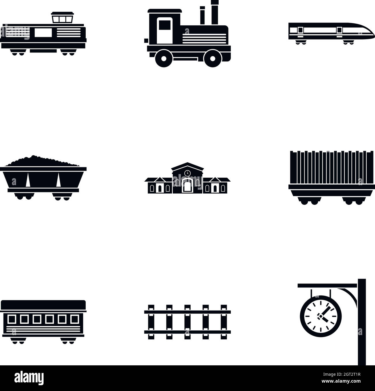 Train icons Stock Vector Images - Alamy