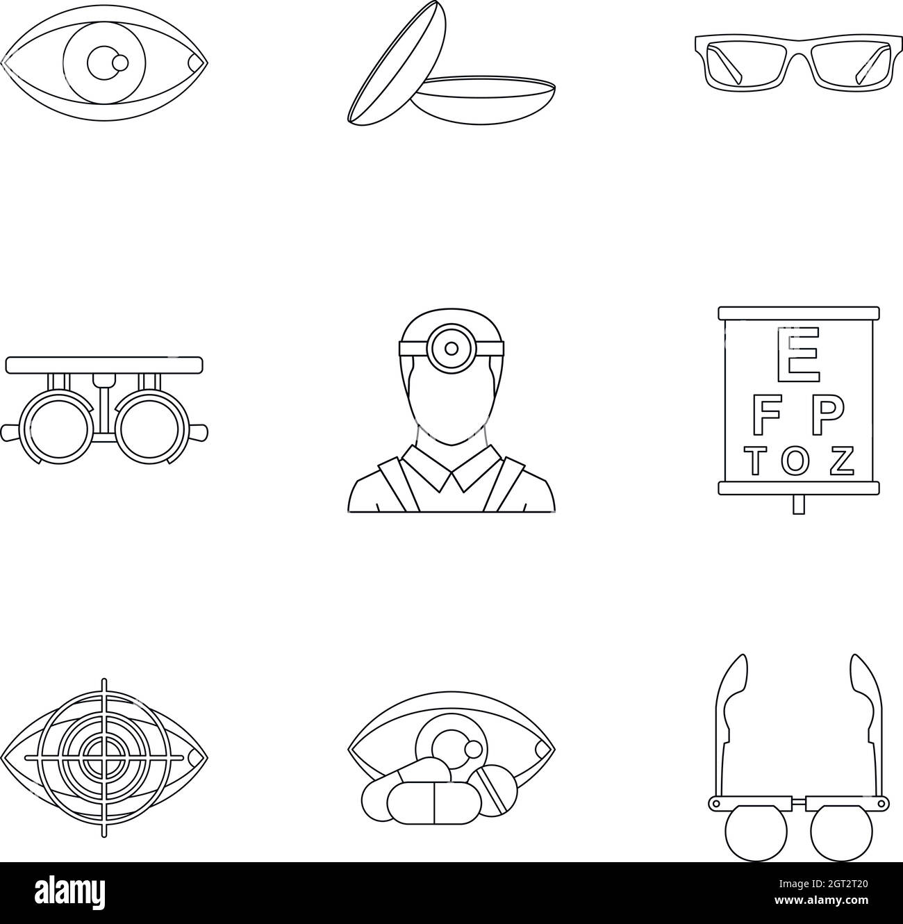 Ophthalmology icons set, outline style Stock Vector Image & Art - Alamy