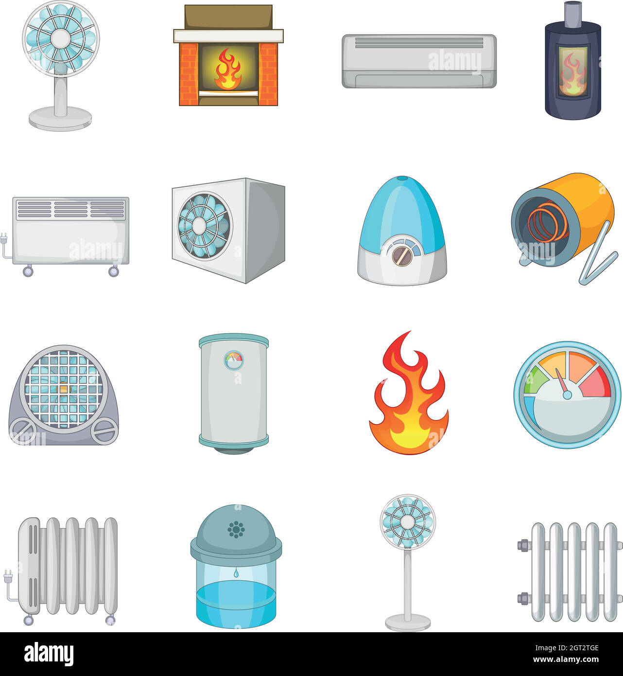 Household icon set cartoon Cut Out Stock Images & Pictures - Alamy