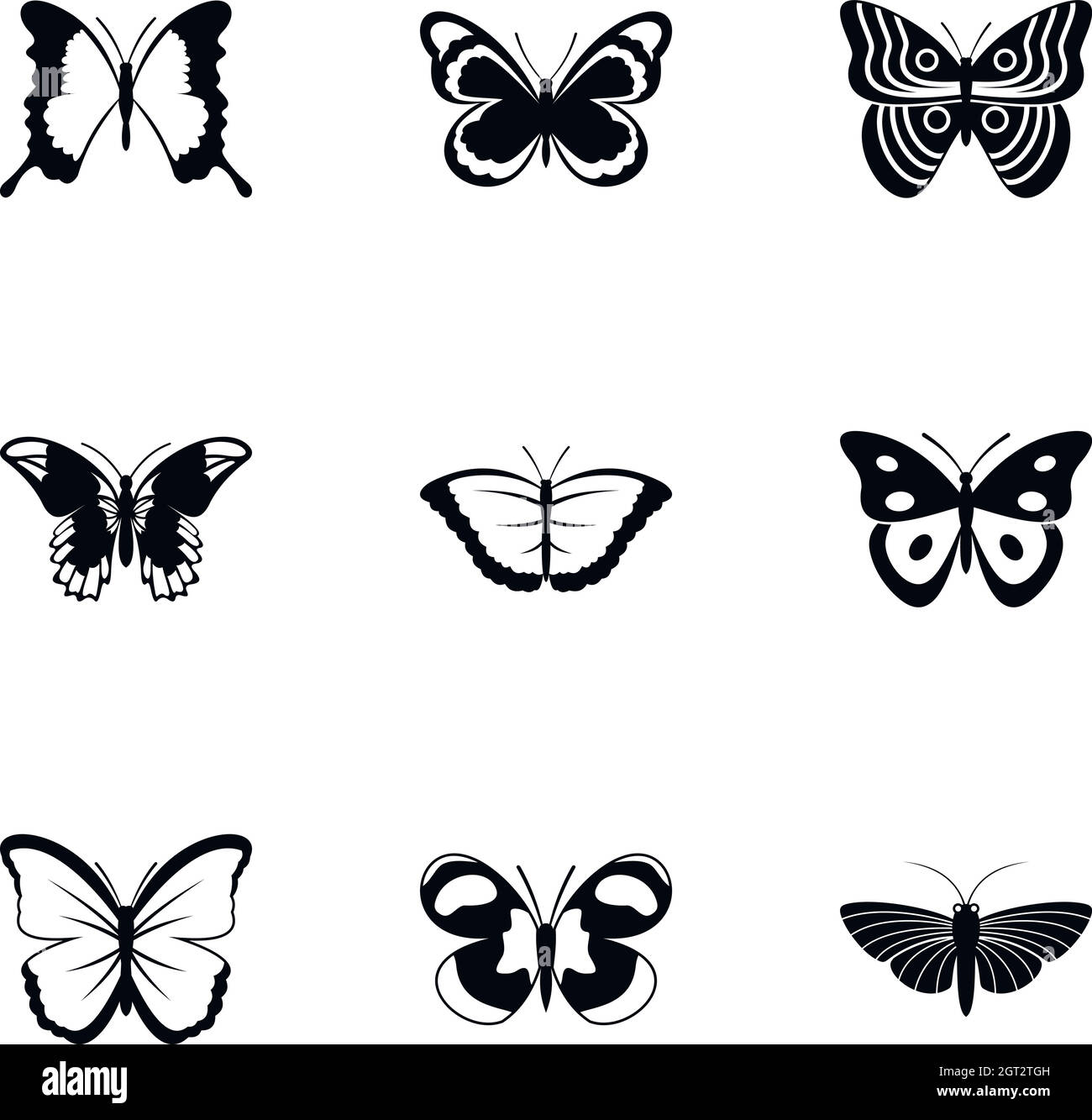 Butterfly icons set, simple style Stock Vector Image & Art - Alamy