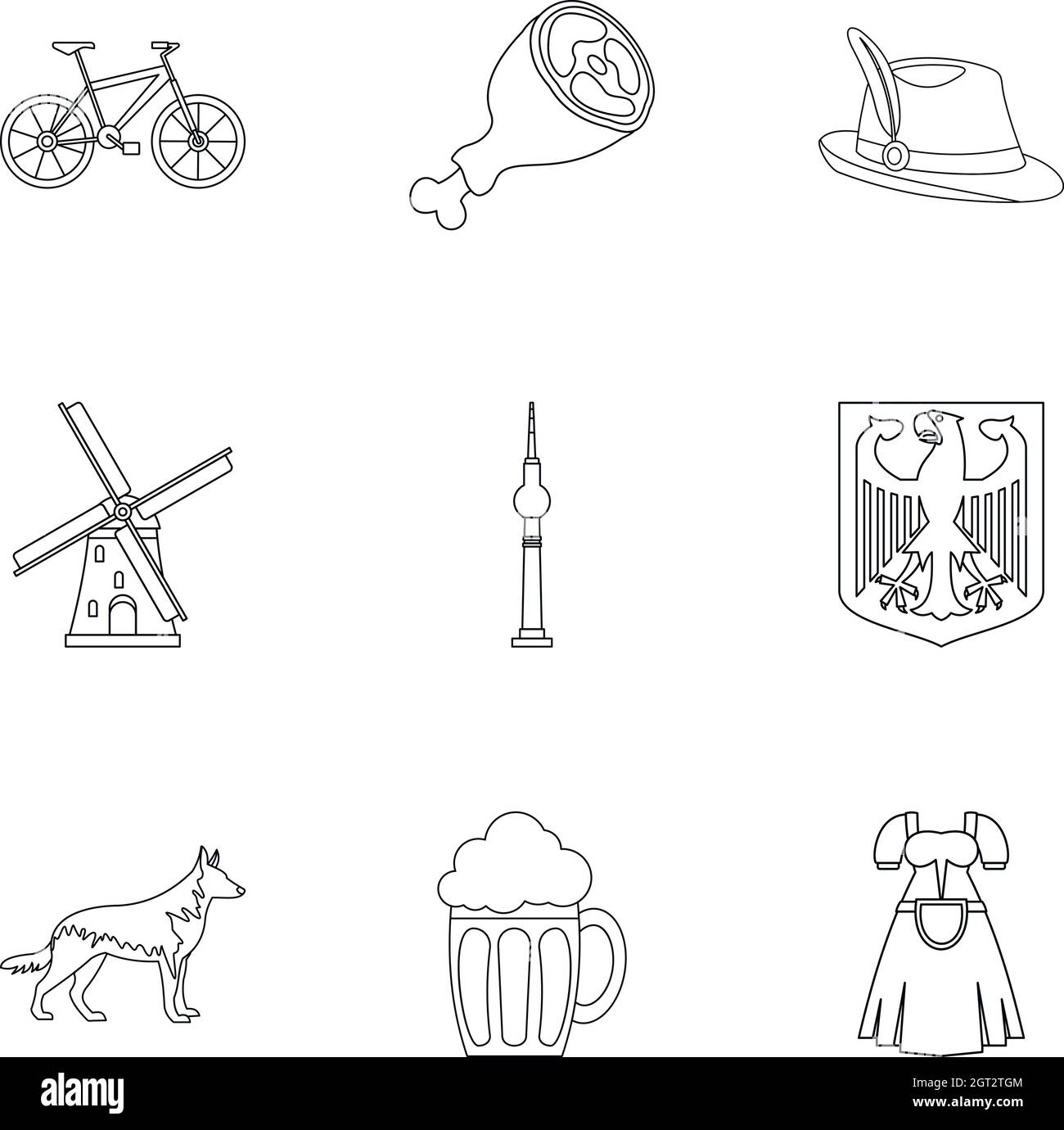 Travel to Germany icons set, outline style Stock Vector Image & Art - Alamy