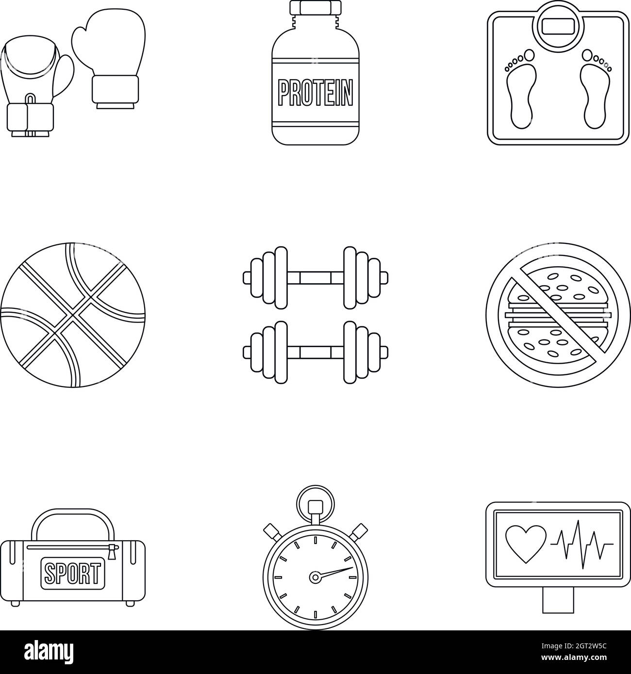 Active sport icons set, outline style Stock Vector Image & Art - Alamy