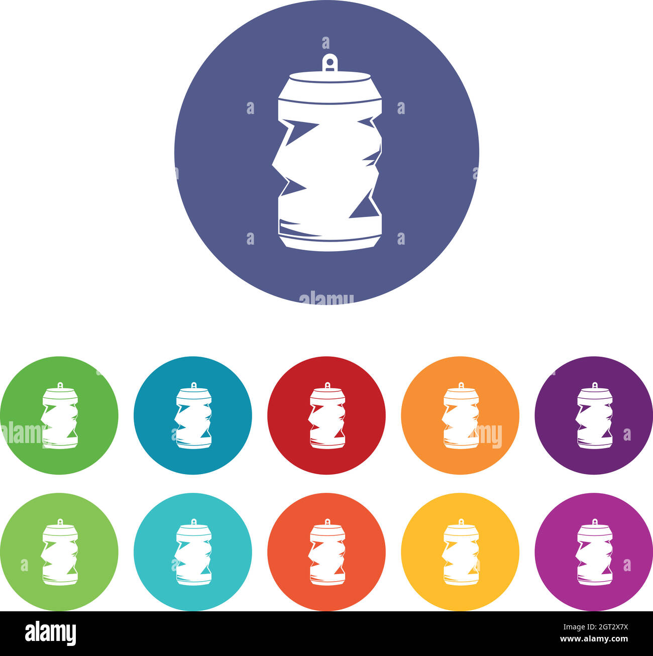 Crumpled aluminum cans set icons Stock Vector Image & Art - Alamy