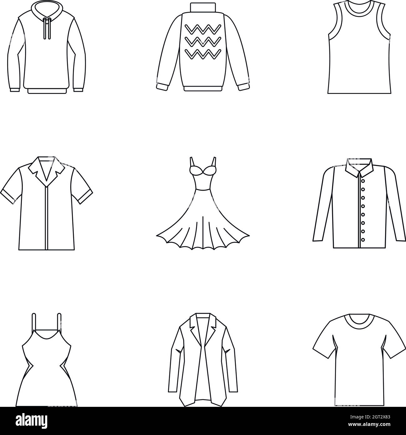 Clothing for body icons set, outline style Stock Vector Image & Art - Alamy