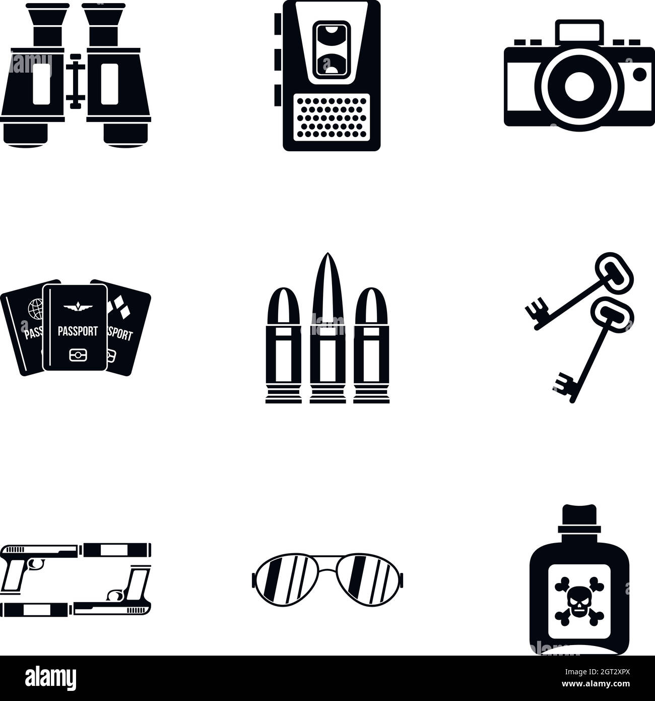 Secret agent icons set, simple style Stock Vector Image & Art - Alamy
