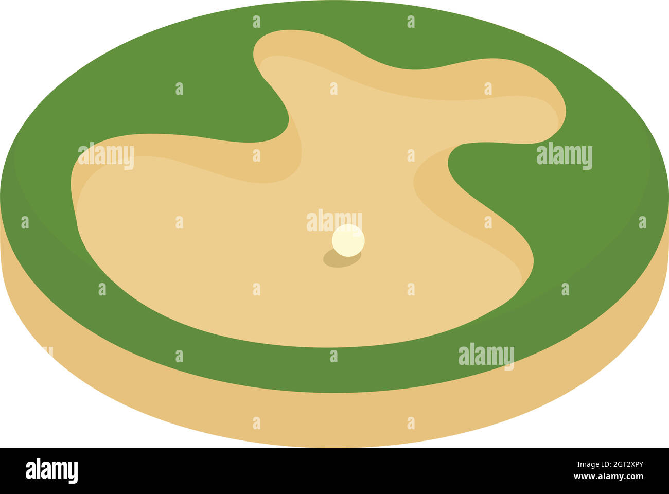 Sand bunker in the golf course icon, cartoon style Stock Vector Image ...