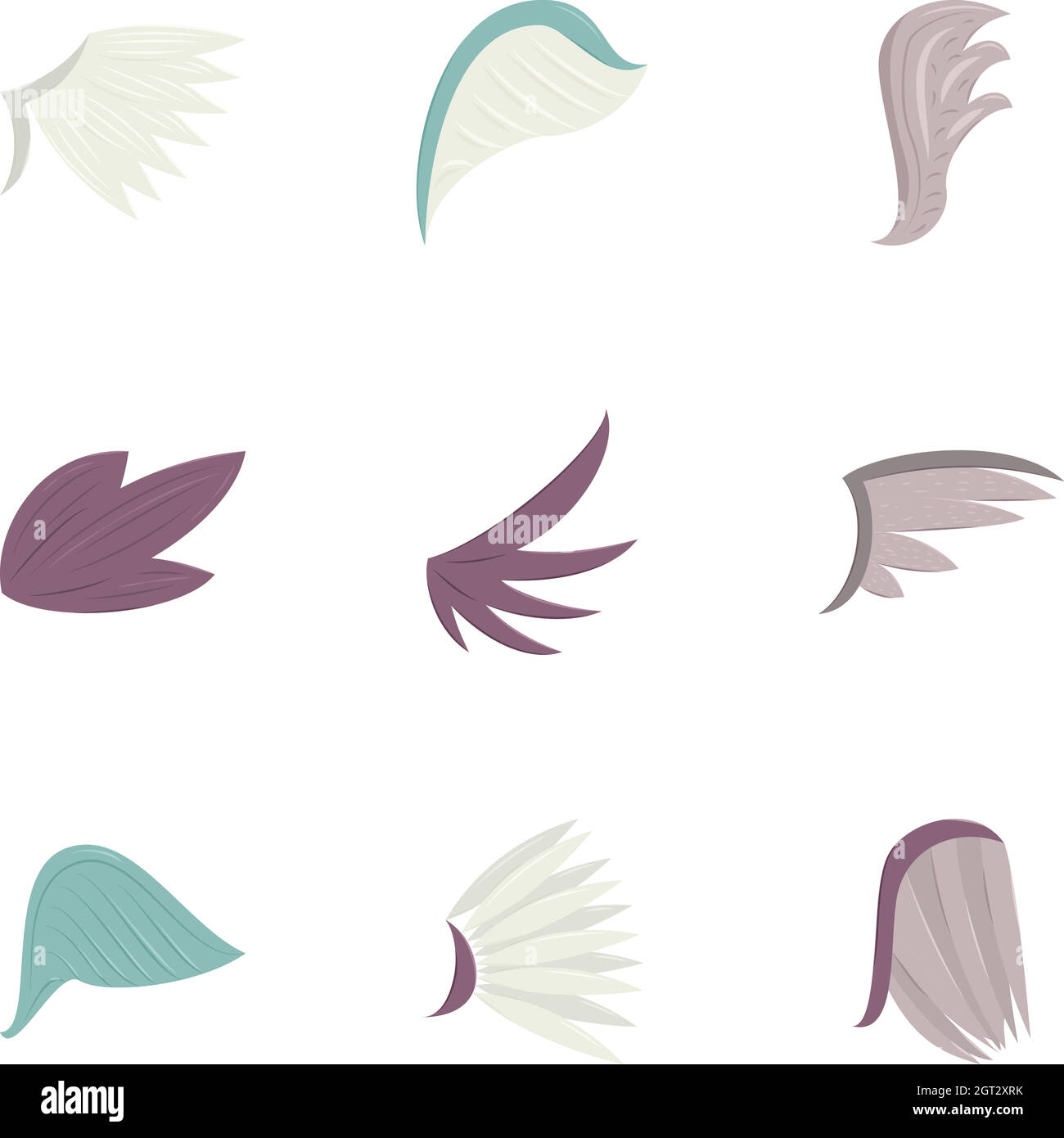 Bird wings icons set, cartoon style Stock Vector Image & Art - Alamy