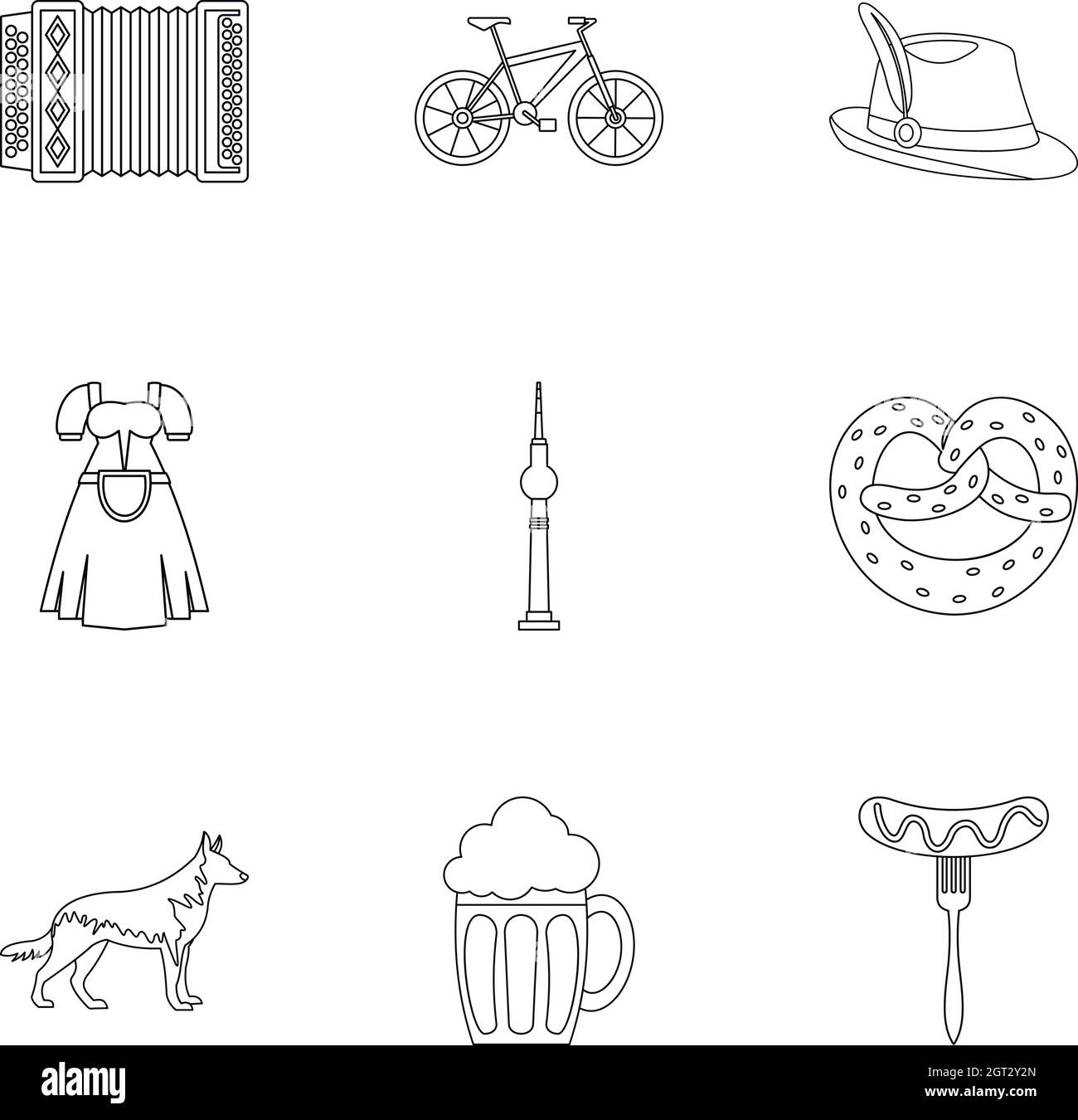 Accordion icon outline illustration Stock Vector Images - Alamy