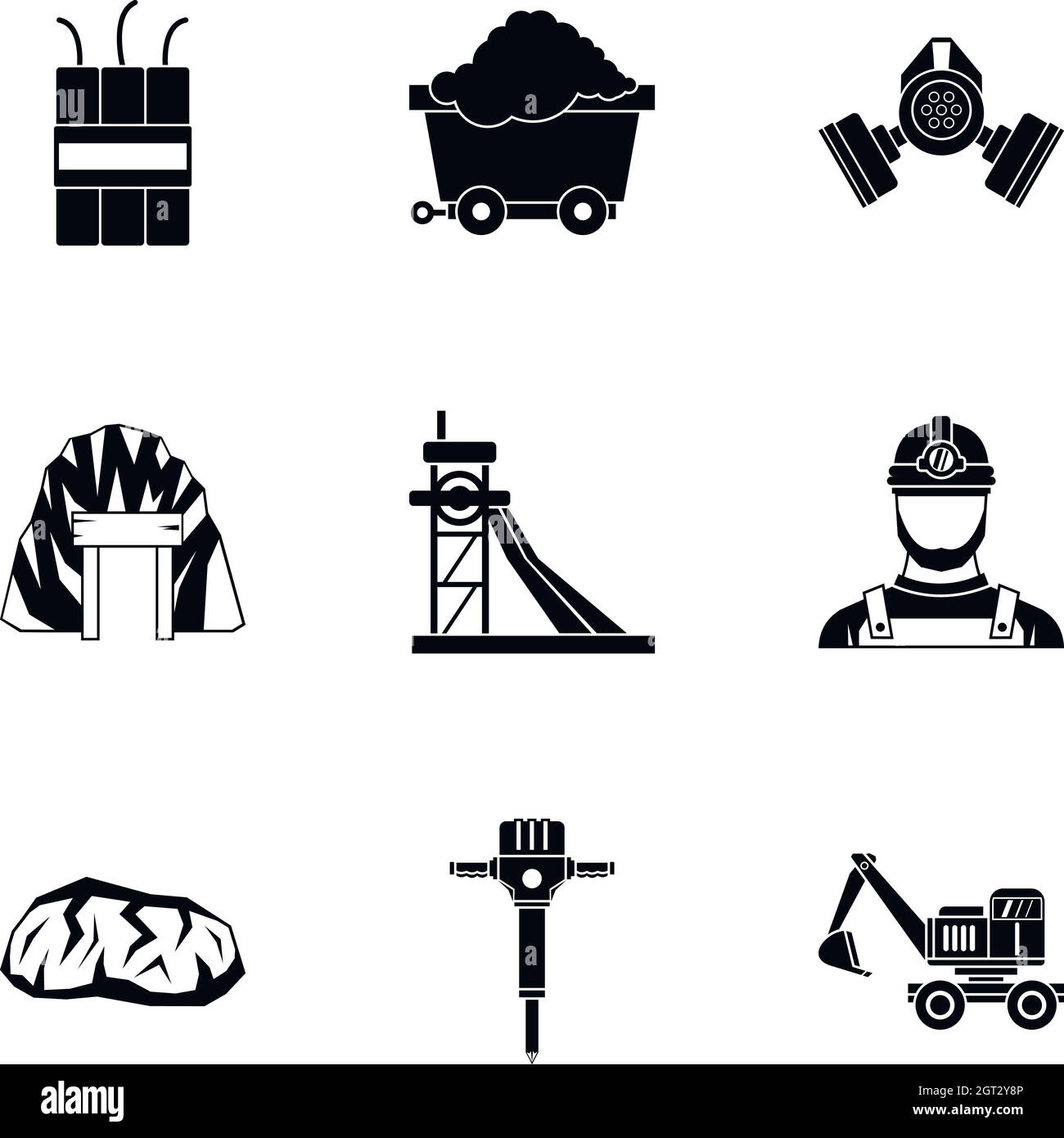 Coal icons set, simple style Stock Vector Image & Art - Alamy