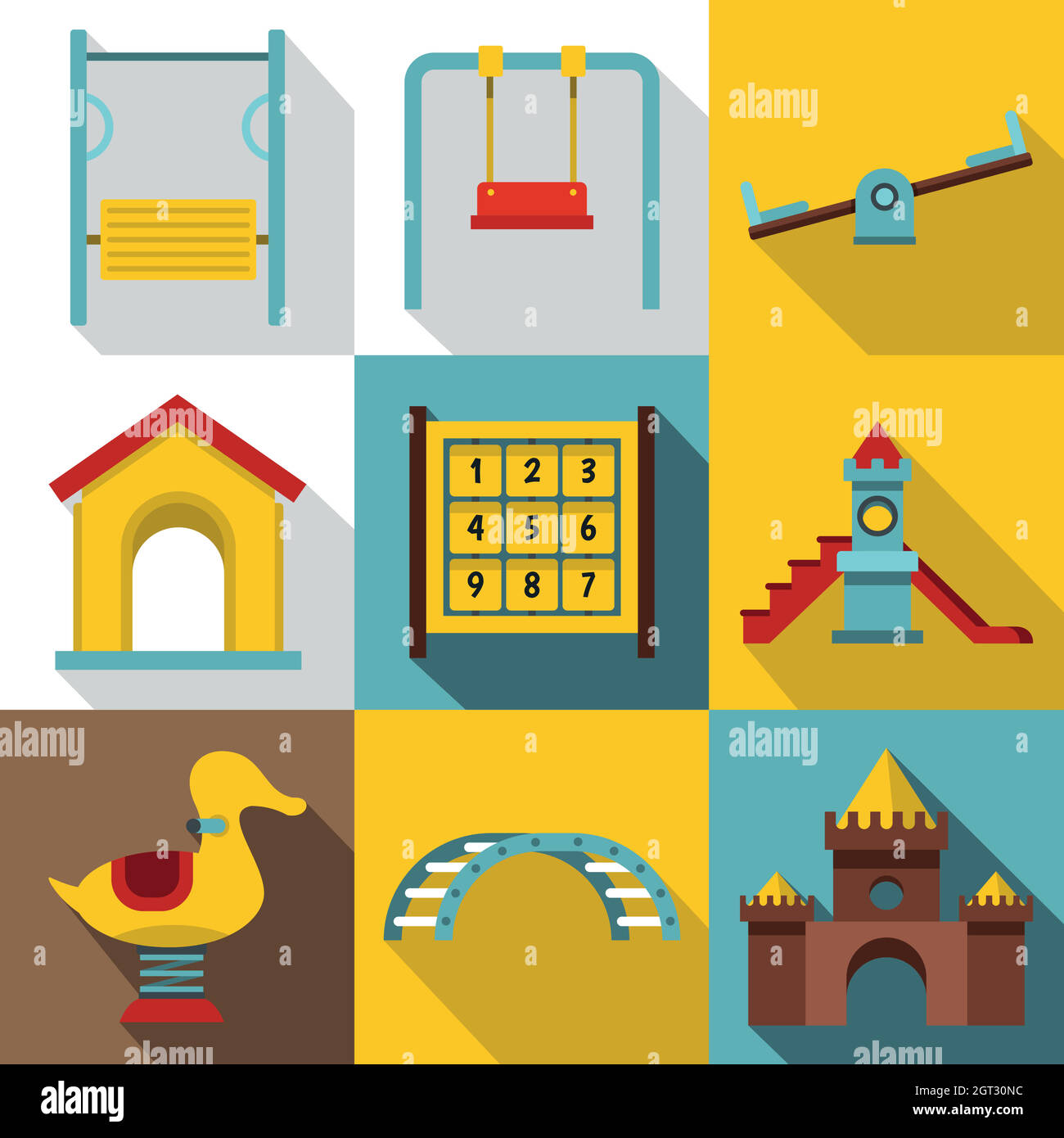 Kids games icons set, flat style Stock Vector Image & Art - Alamy