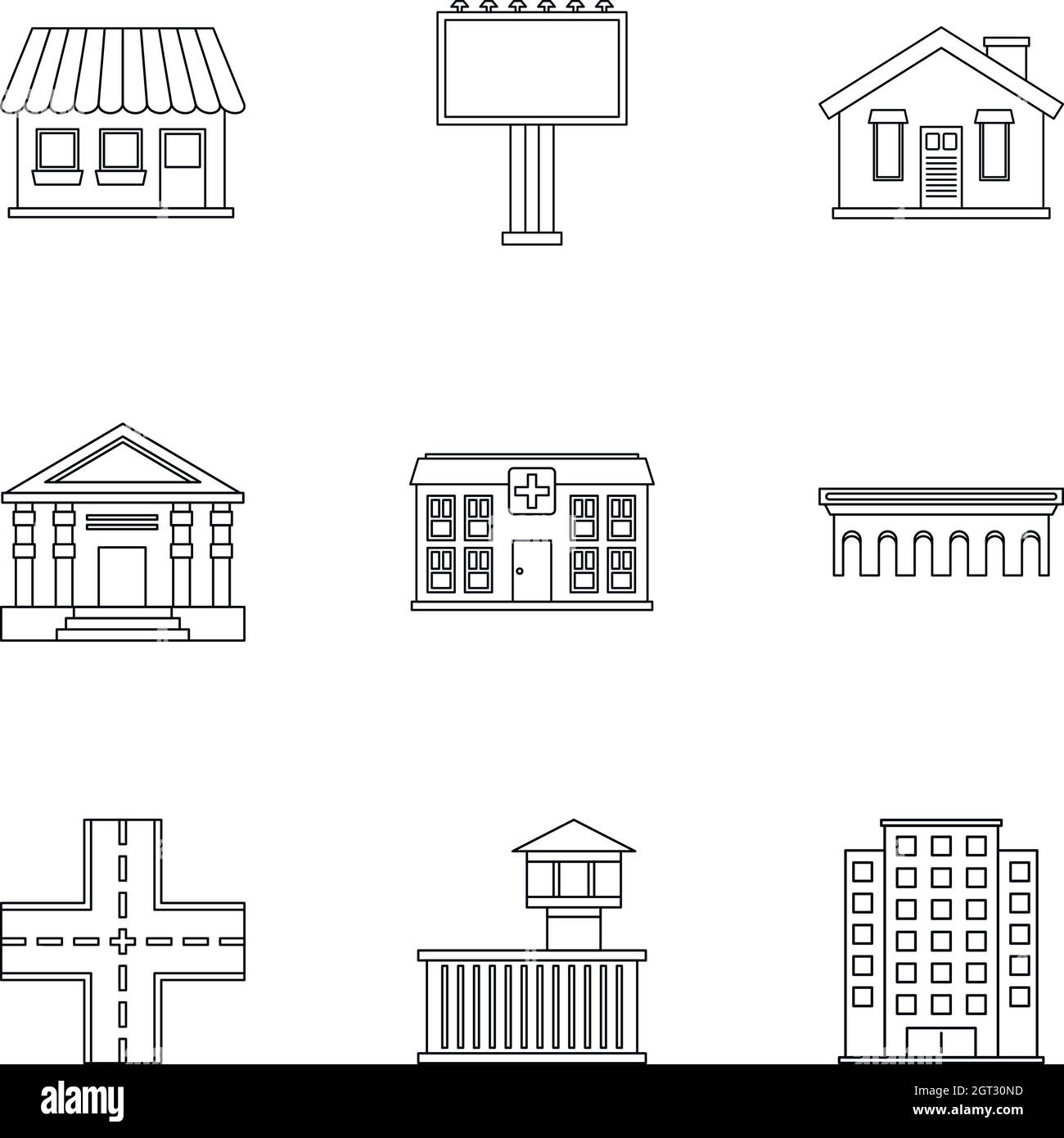 Set city buildings Stock Vector Images - Alamy