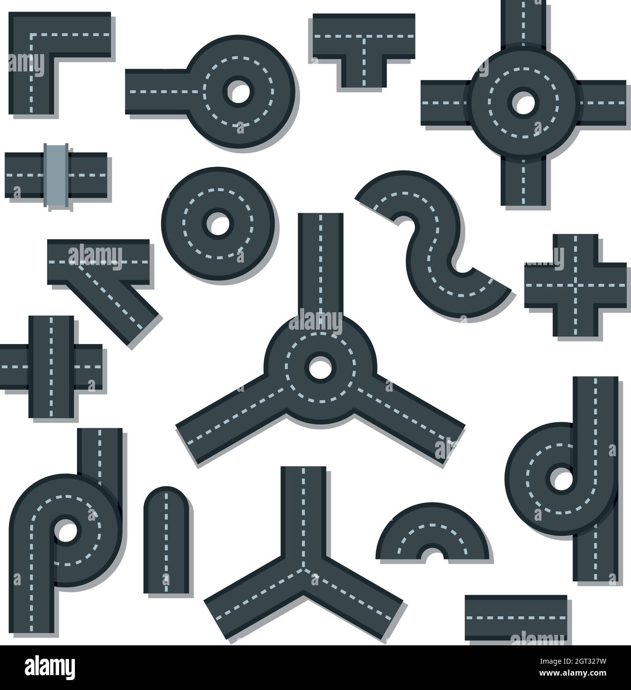 Road elements parts icons set, flat style Stock Vector Image & Art - Alamy