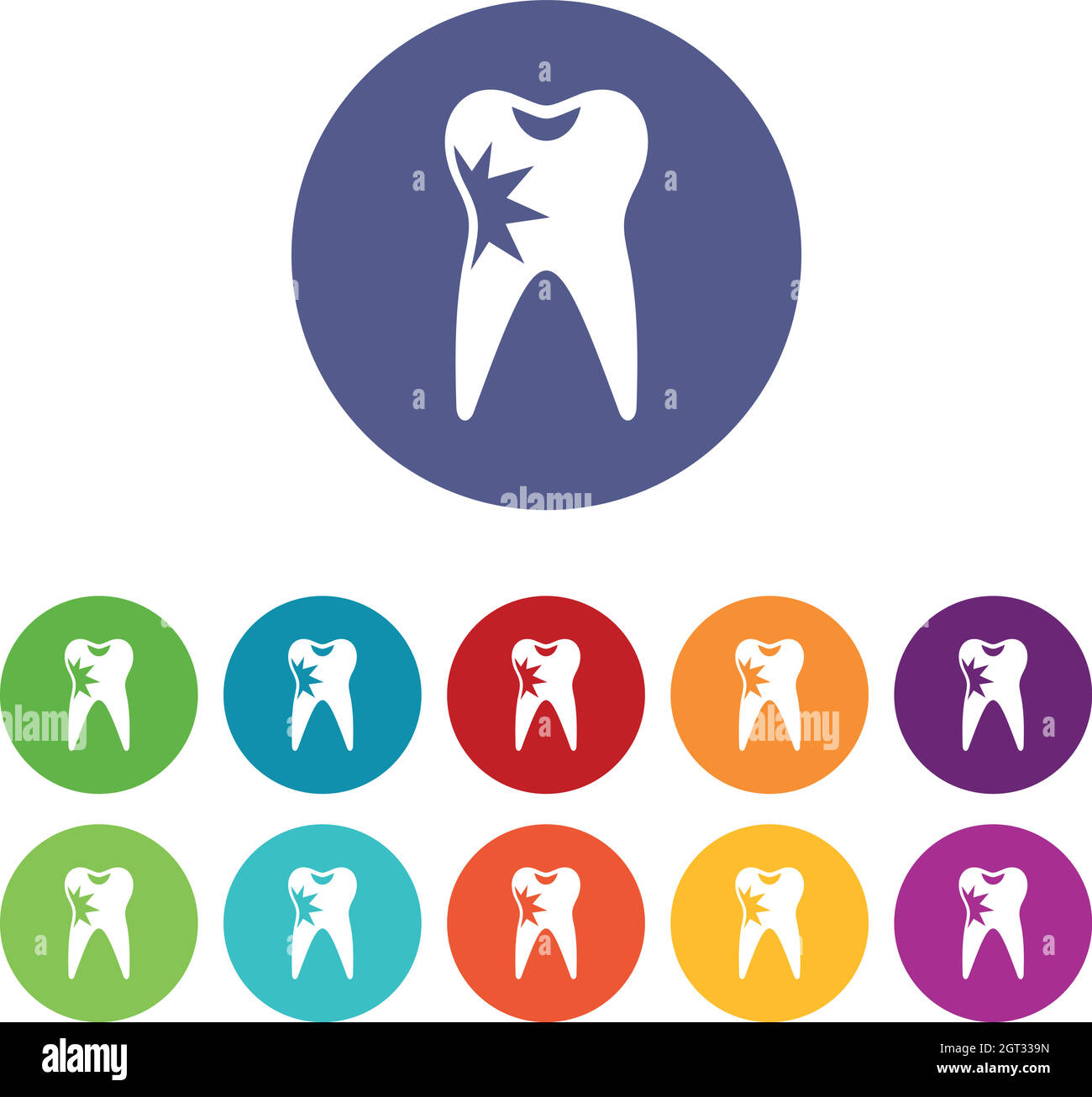 Cracked tooth set icons Stock Vector Image & Art - Alamy