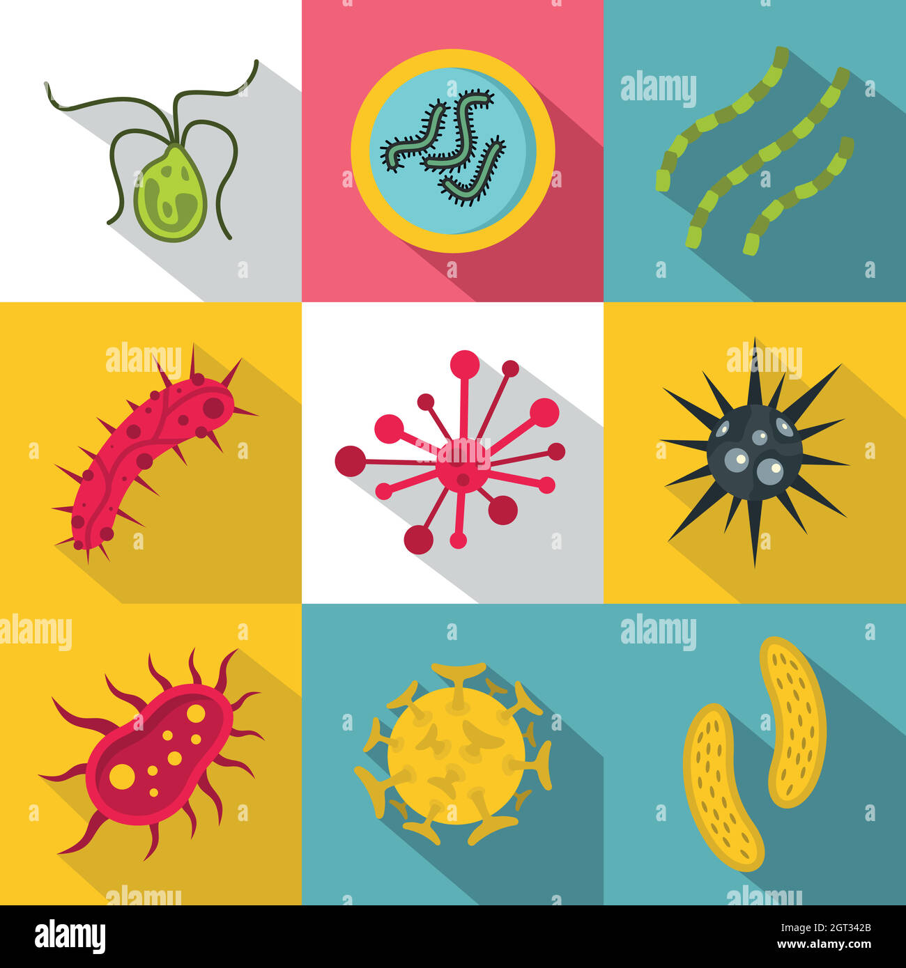 Disease icons set, flat style Stock Vector Image & Art - Alamy