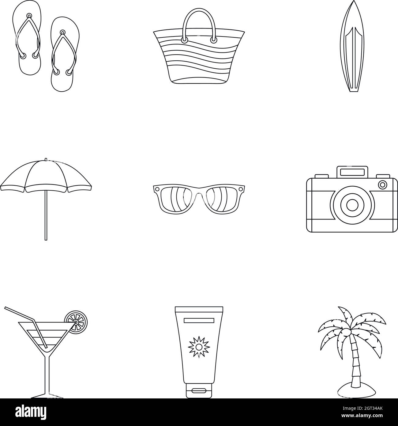 Palm tree line icon on Stock Vector Images - Alamy