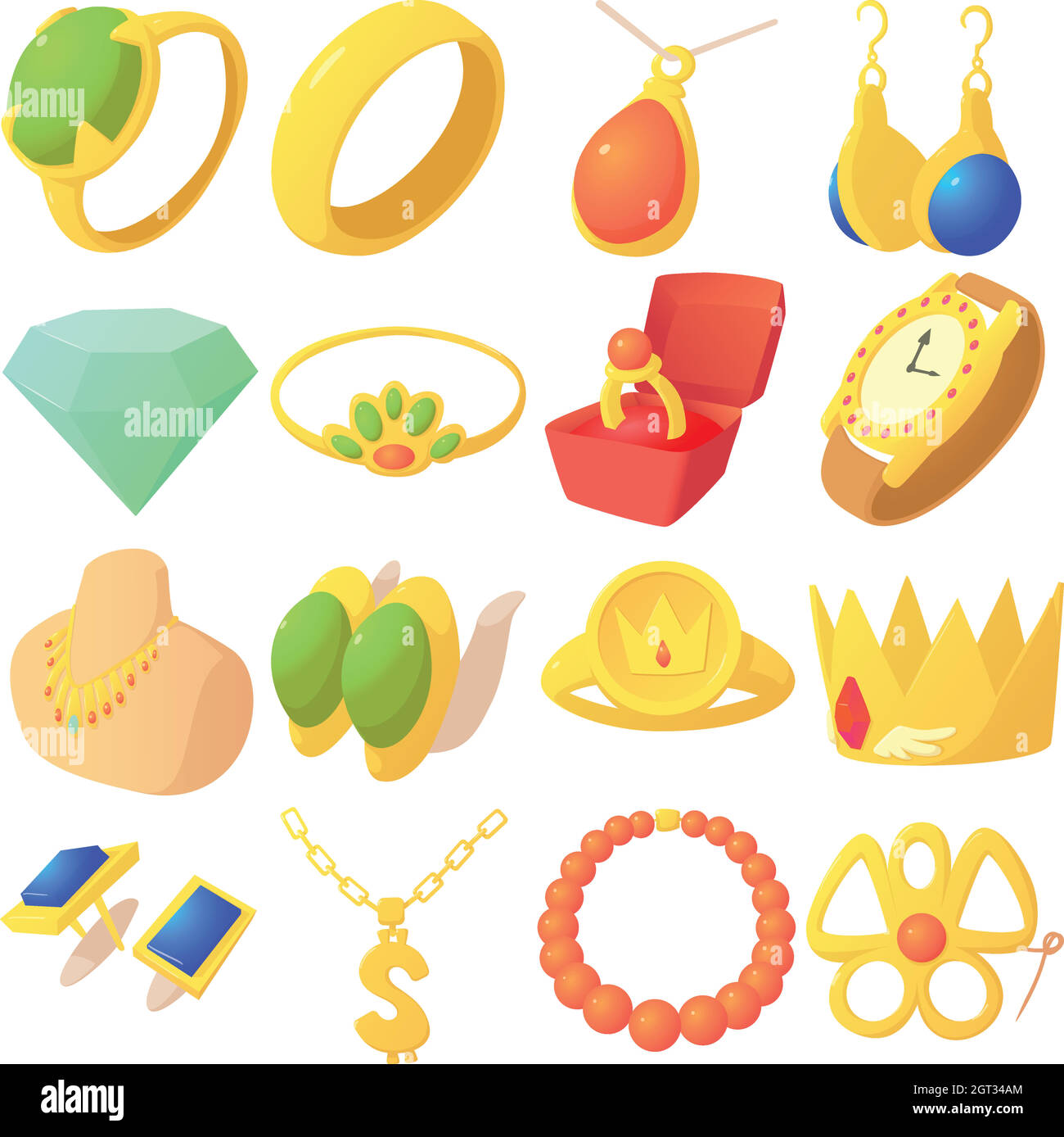 Jewelry items icons set, cartoon style Stock Vector Image & Art - Alamy