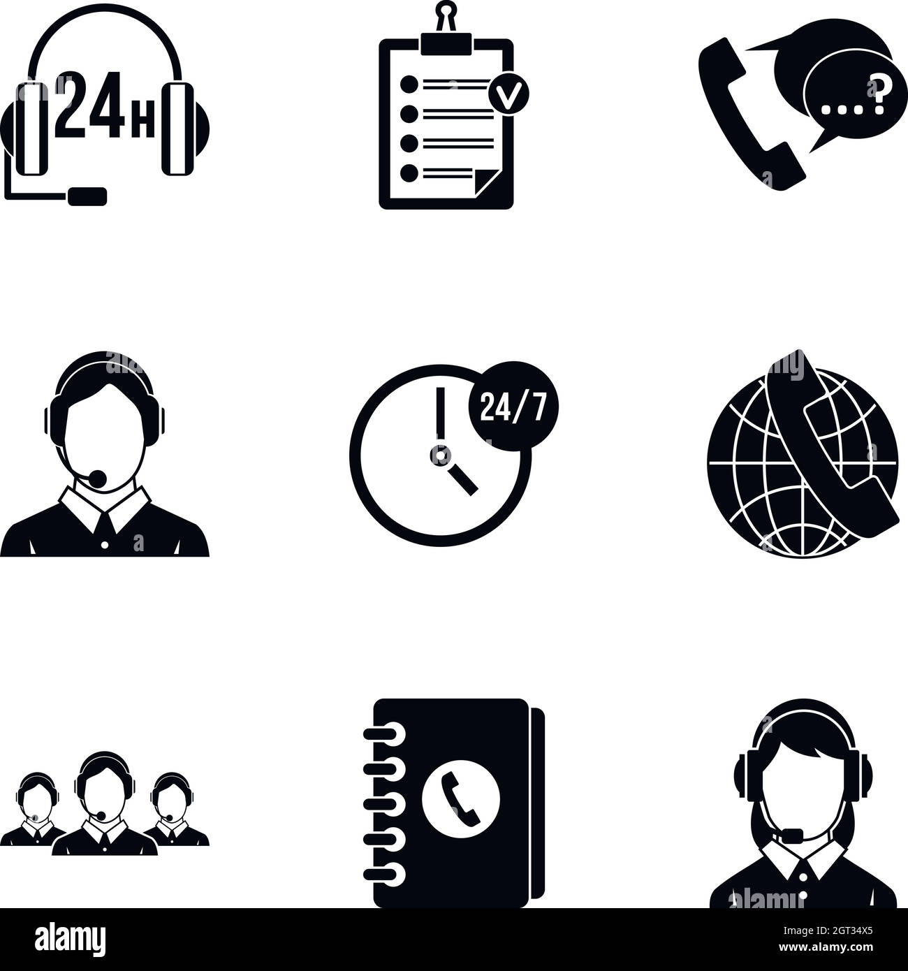 Technical support icons set, simple style Stock Vector Image & Art - Alamy