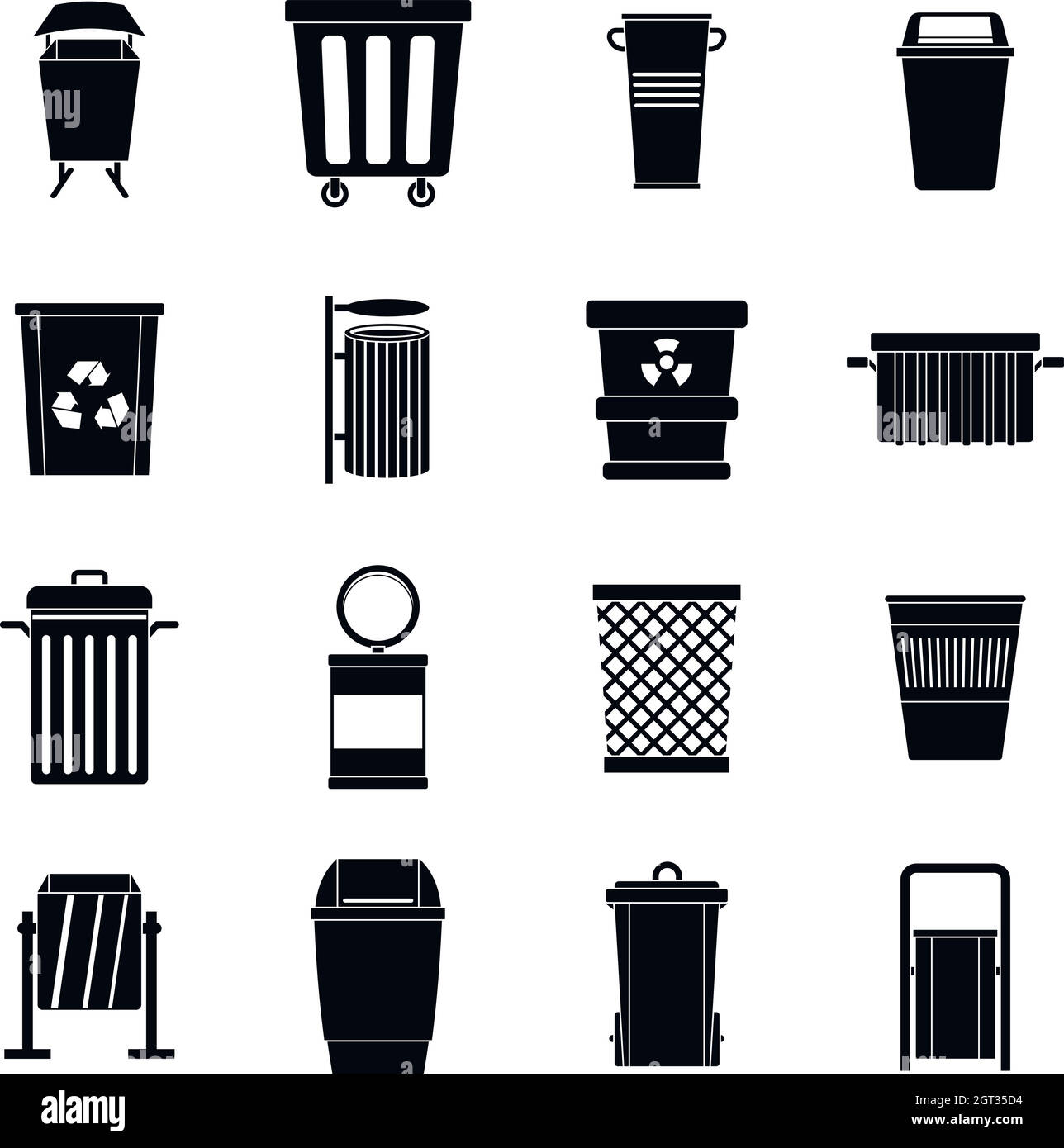 Garbage container icons set, simple style Stock Vector Image & Art - Alamy