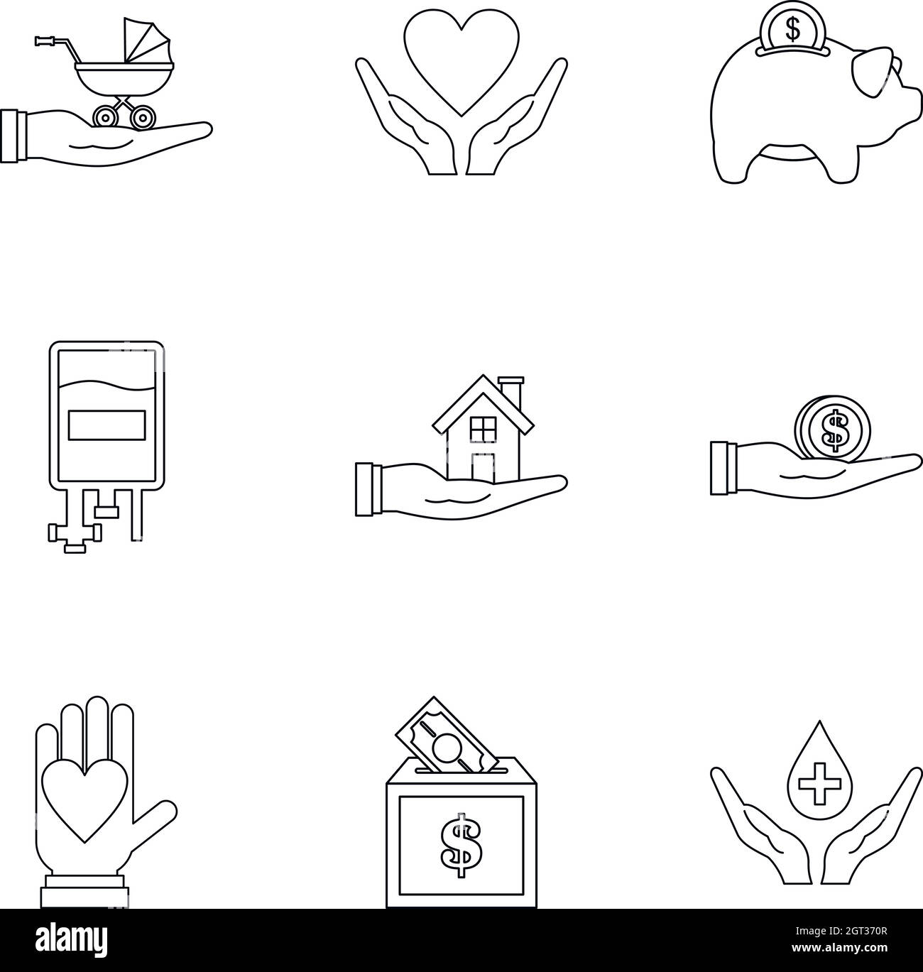 Medical charity icon outline Stock Vector Images - Alamy