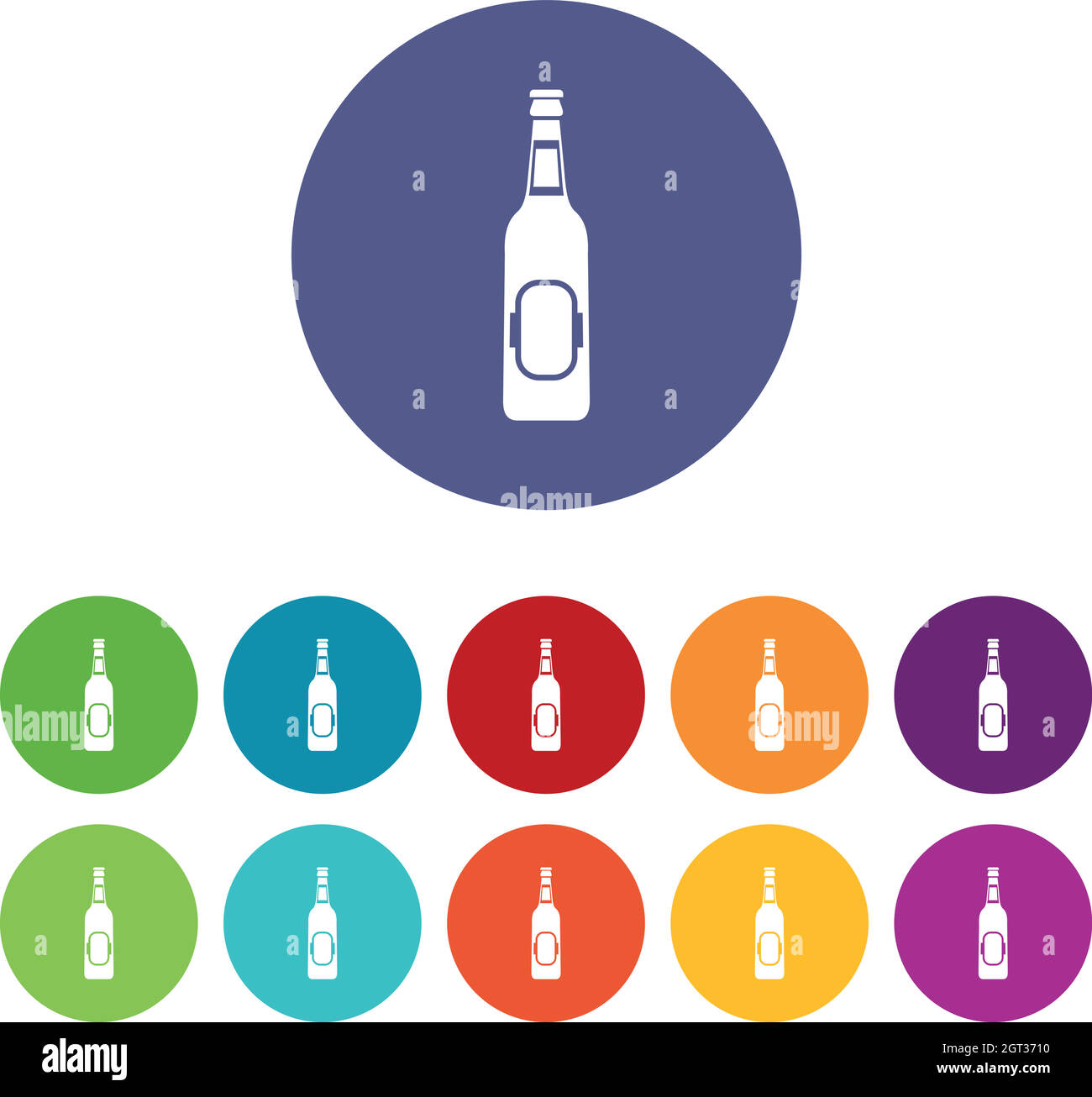 Bottle of beer set icons Stock Vector Image & Art - Alamy