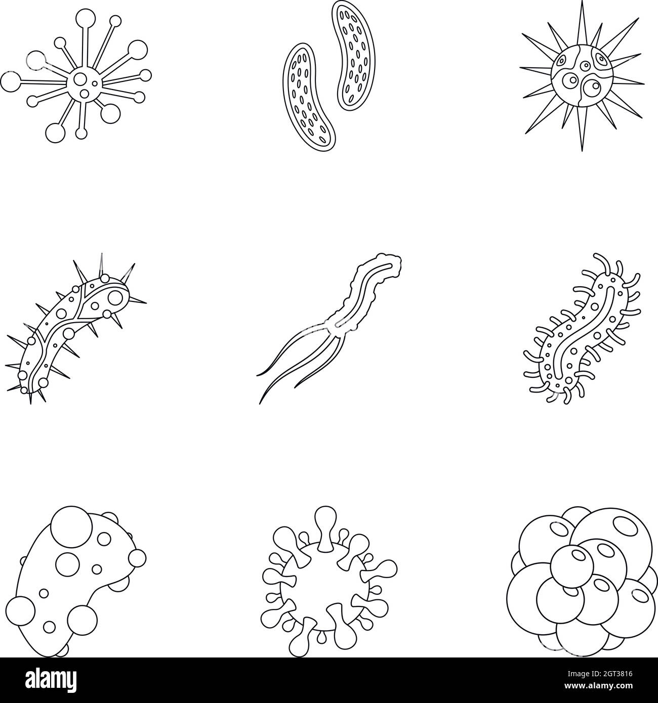Disease icons set, outline style Stock Vector Image & Art - Alamy