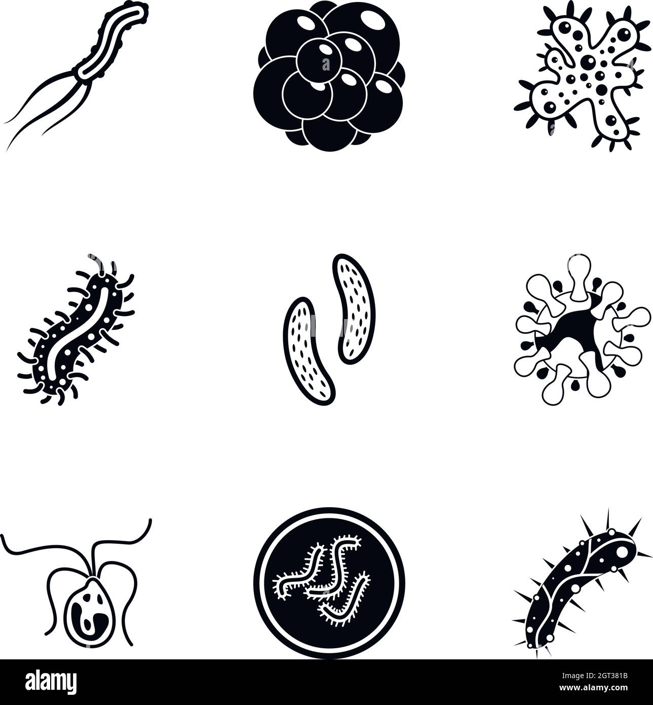 Bacteria icons set, simple style Stock Vector Image & Art - Alamy