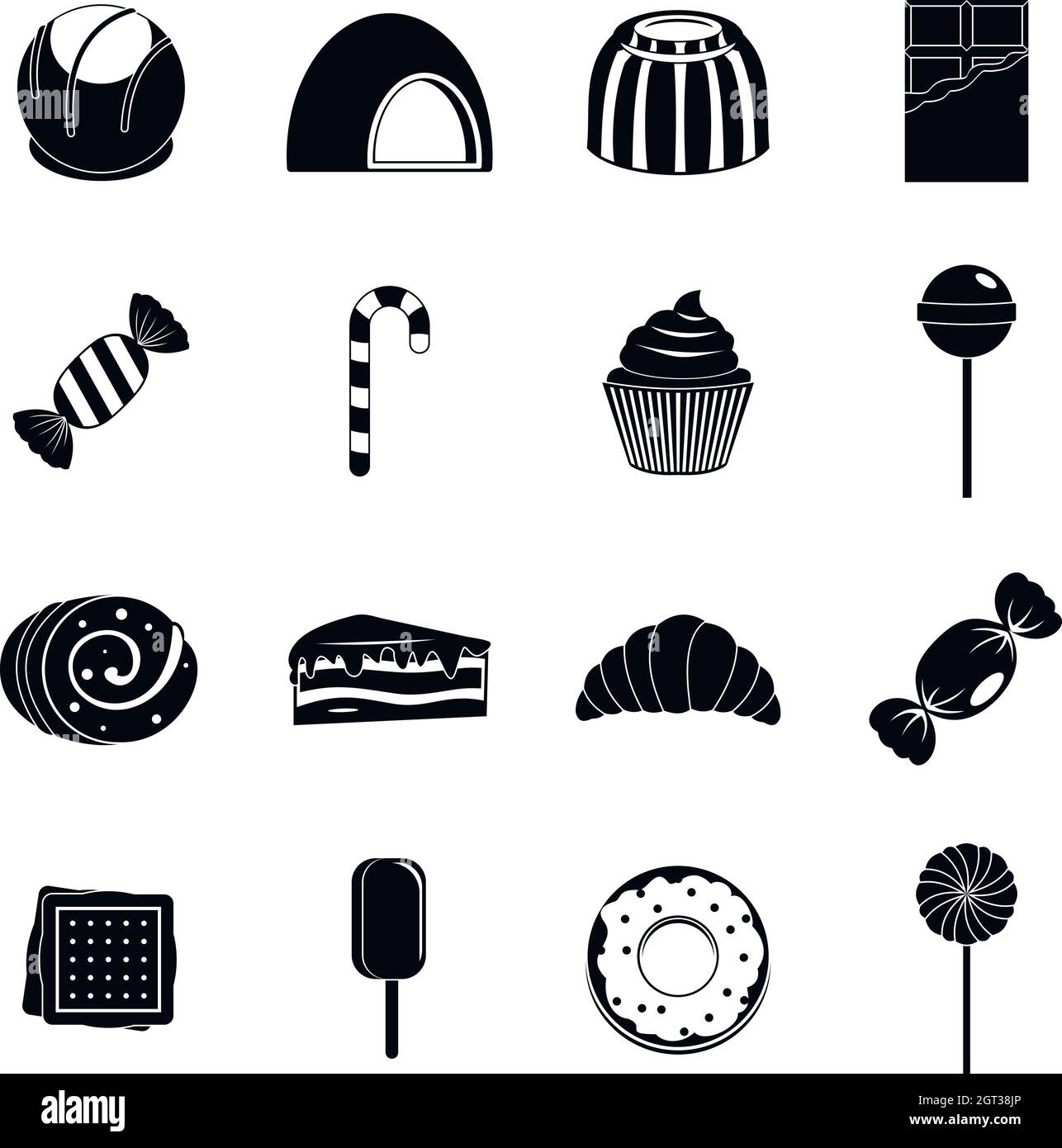 Sweets icons set chocolate Cut Out Stock Images & Pictures - Alamy