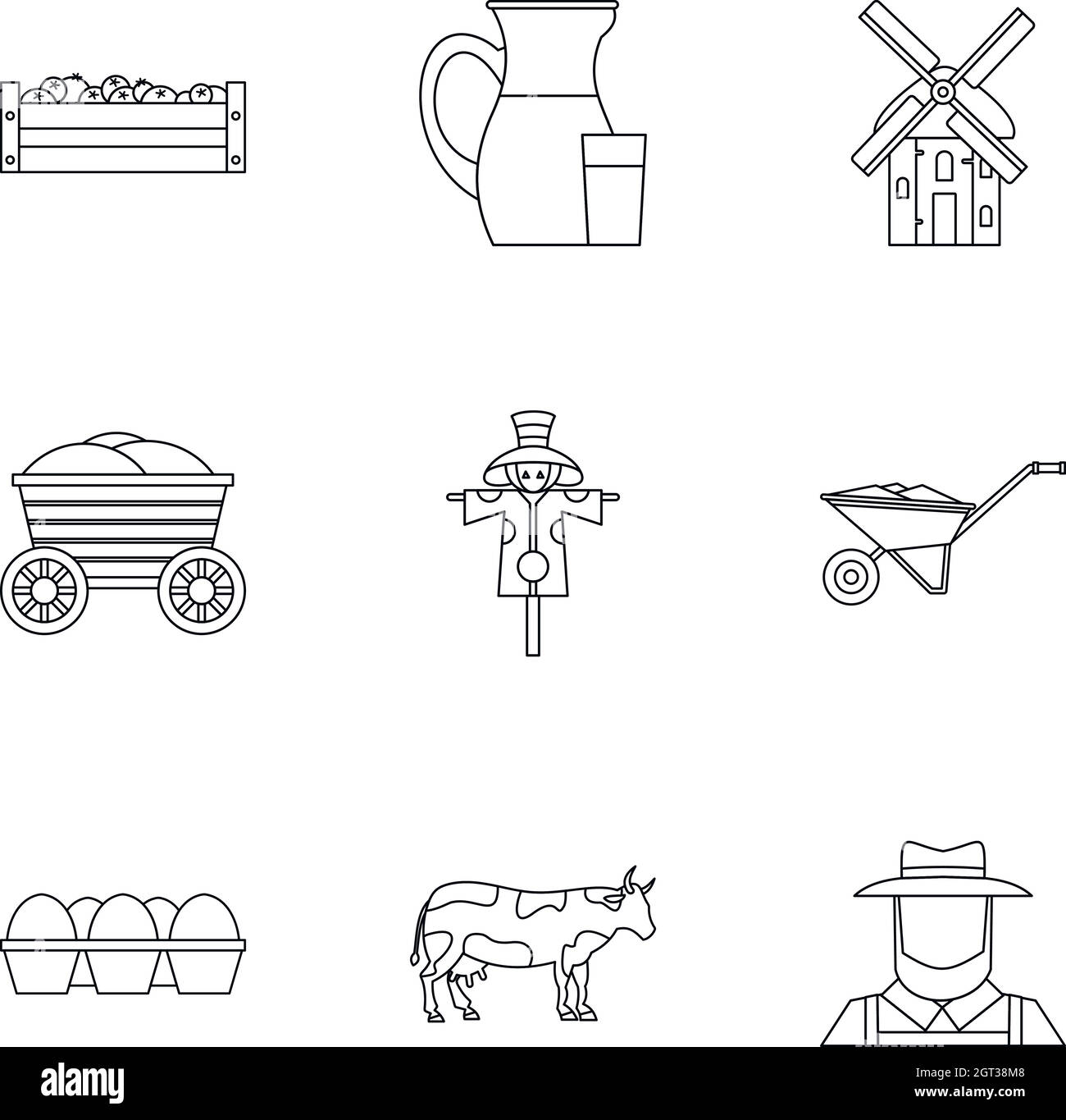 Farm icons set, outline style Stock Vector Image & Art - Alamy