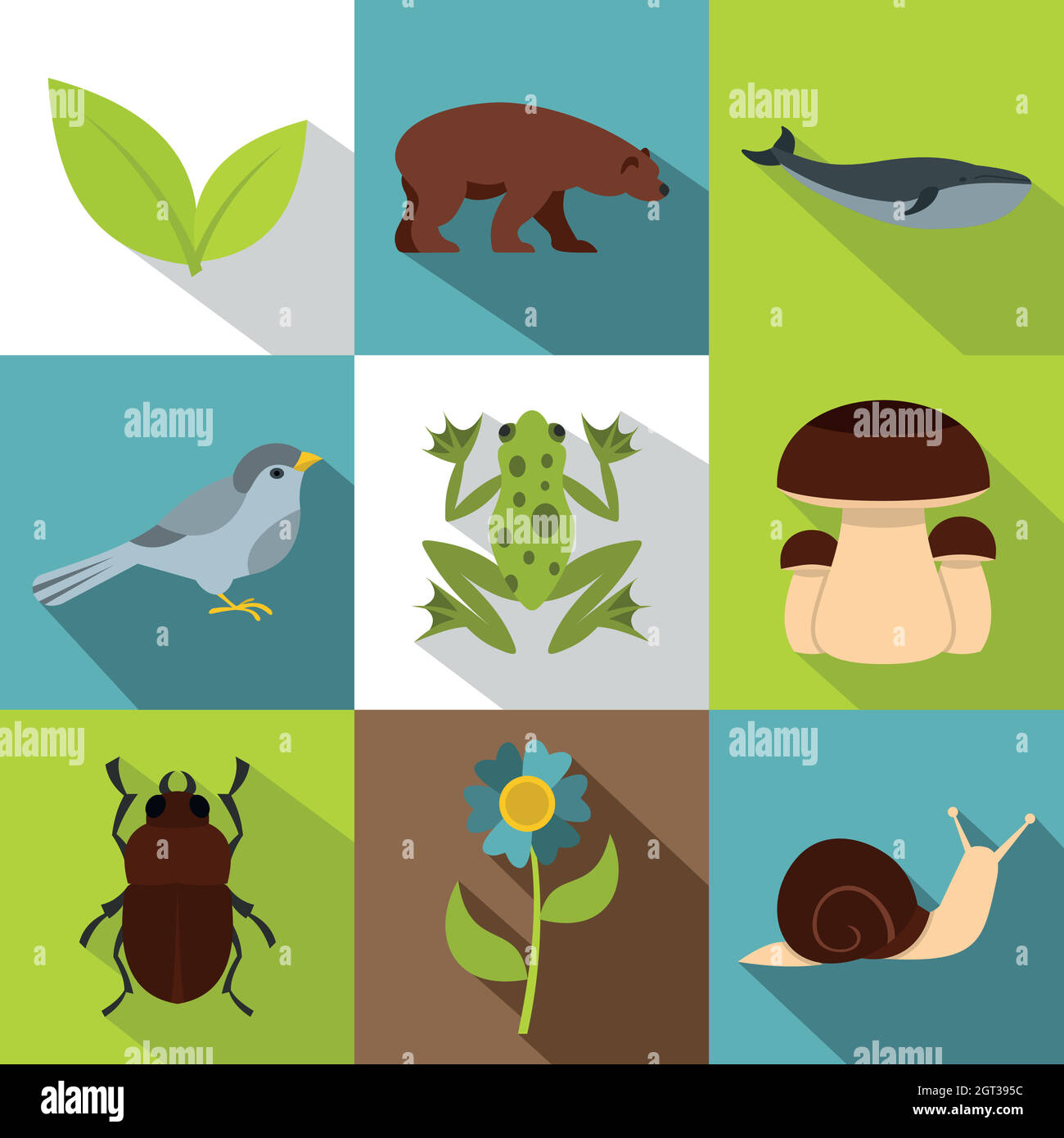 Beautiful nature icons set, flat style Stock Vector Image & Art - Alamy