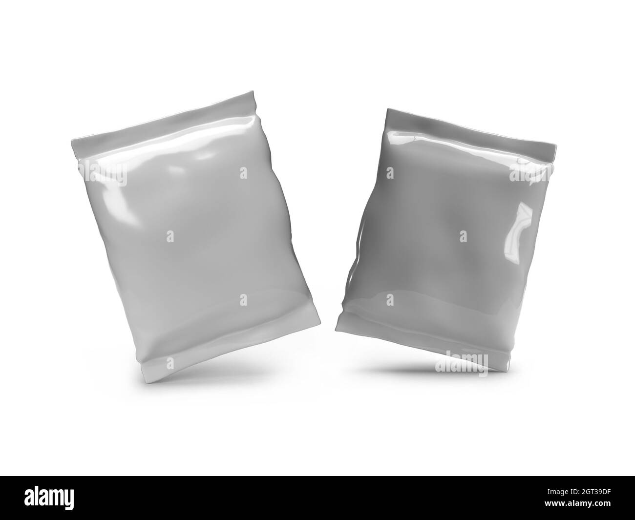 Food Sachet Packaging 3D Illustration Mockup Scene on Isolated ...