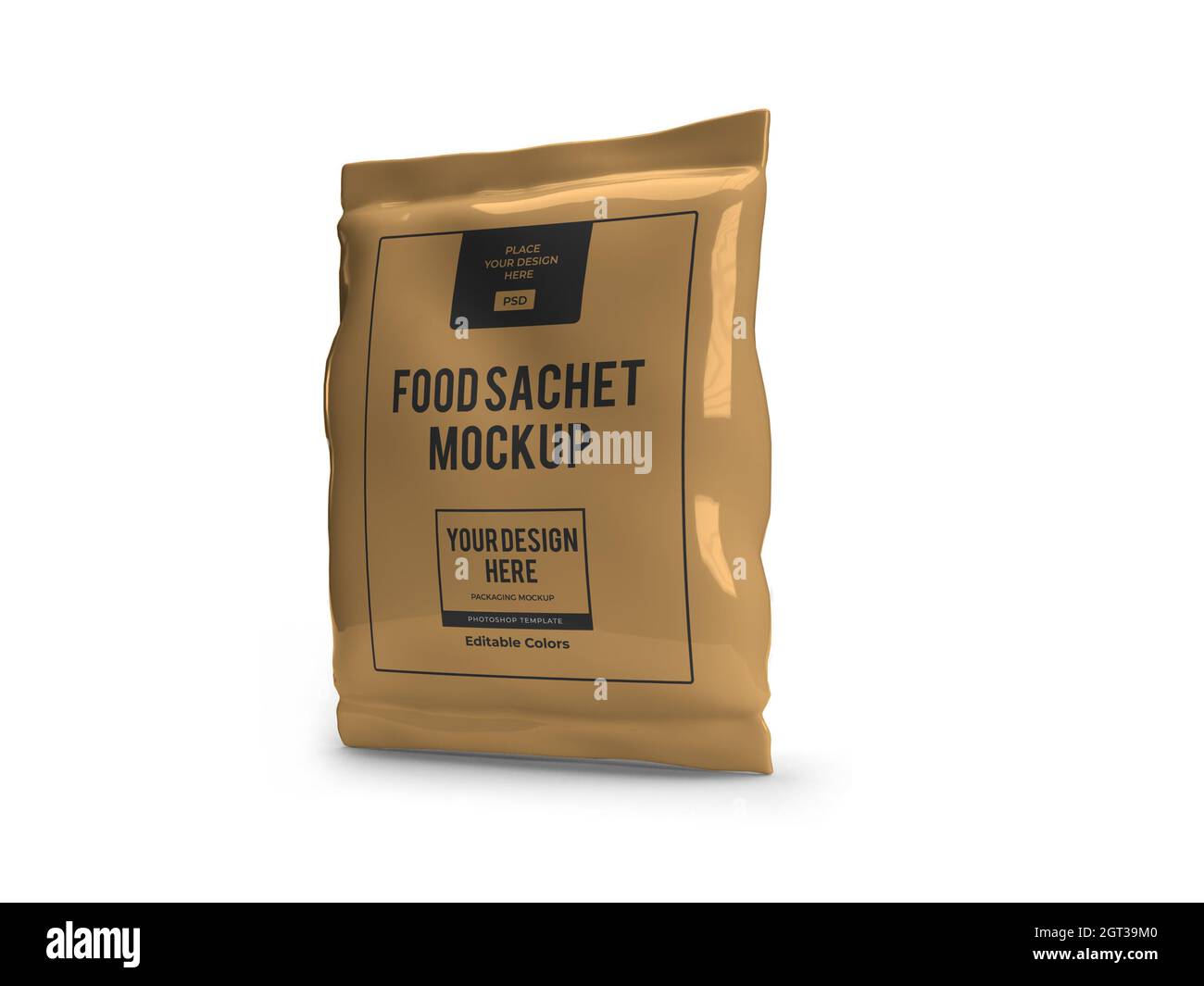 Food Sachet Packaging 3D Illustration Mockup Scene on Isolated ...