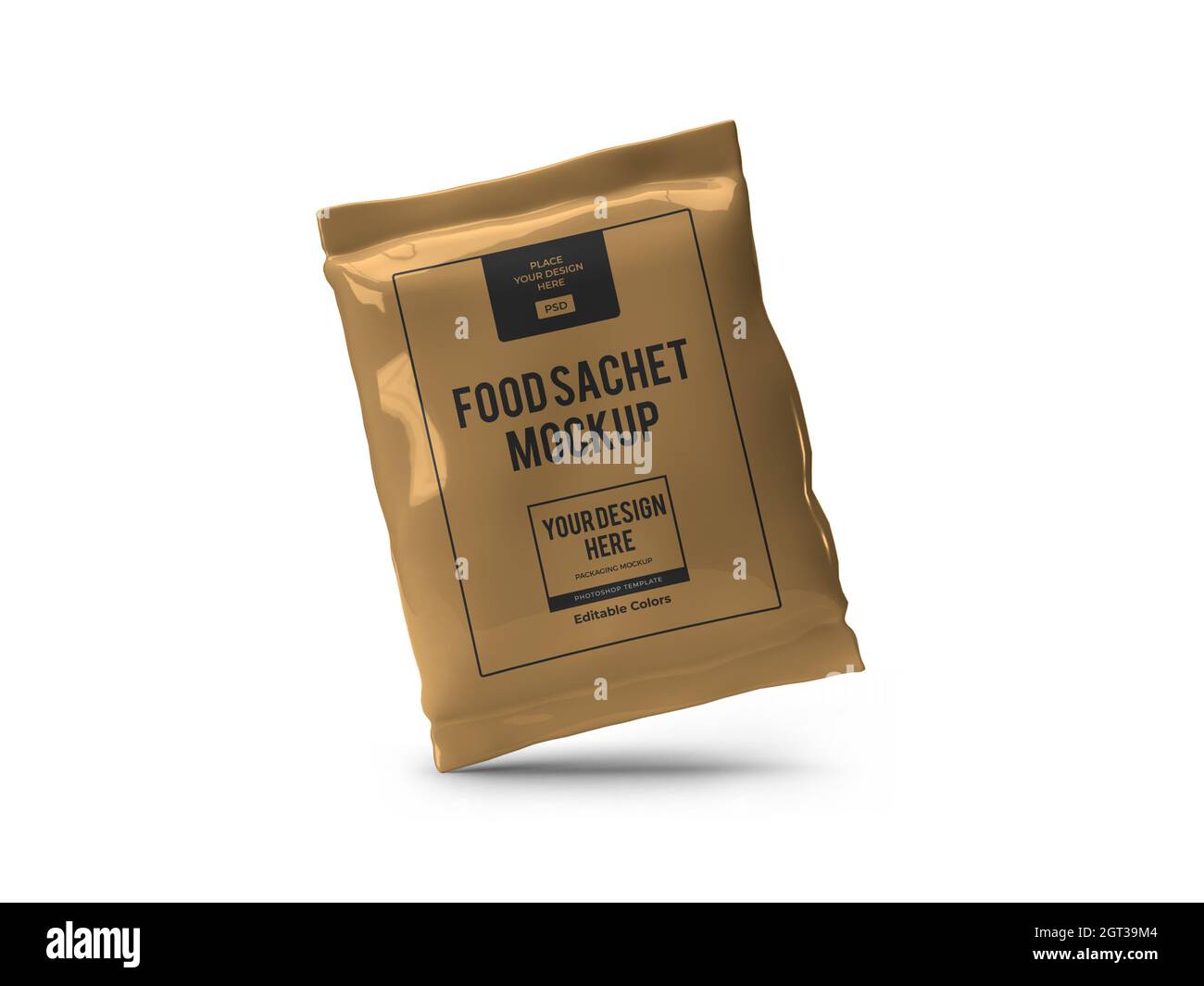 Food Sachet Packaging 3D Illustration Mockup Scene on Isolated ...