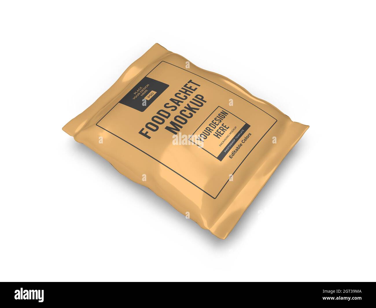 Food Sachet Packaging 3D Illustration Mockup Scene on Isolated ...