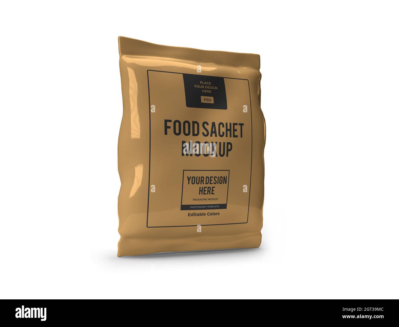 Food Sachet Packaging 3D Illustration Mockup Scene on Isolated ...