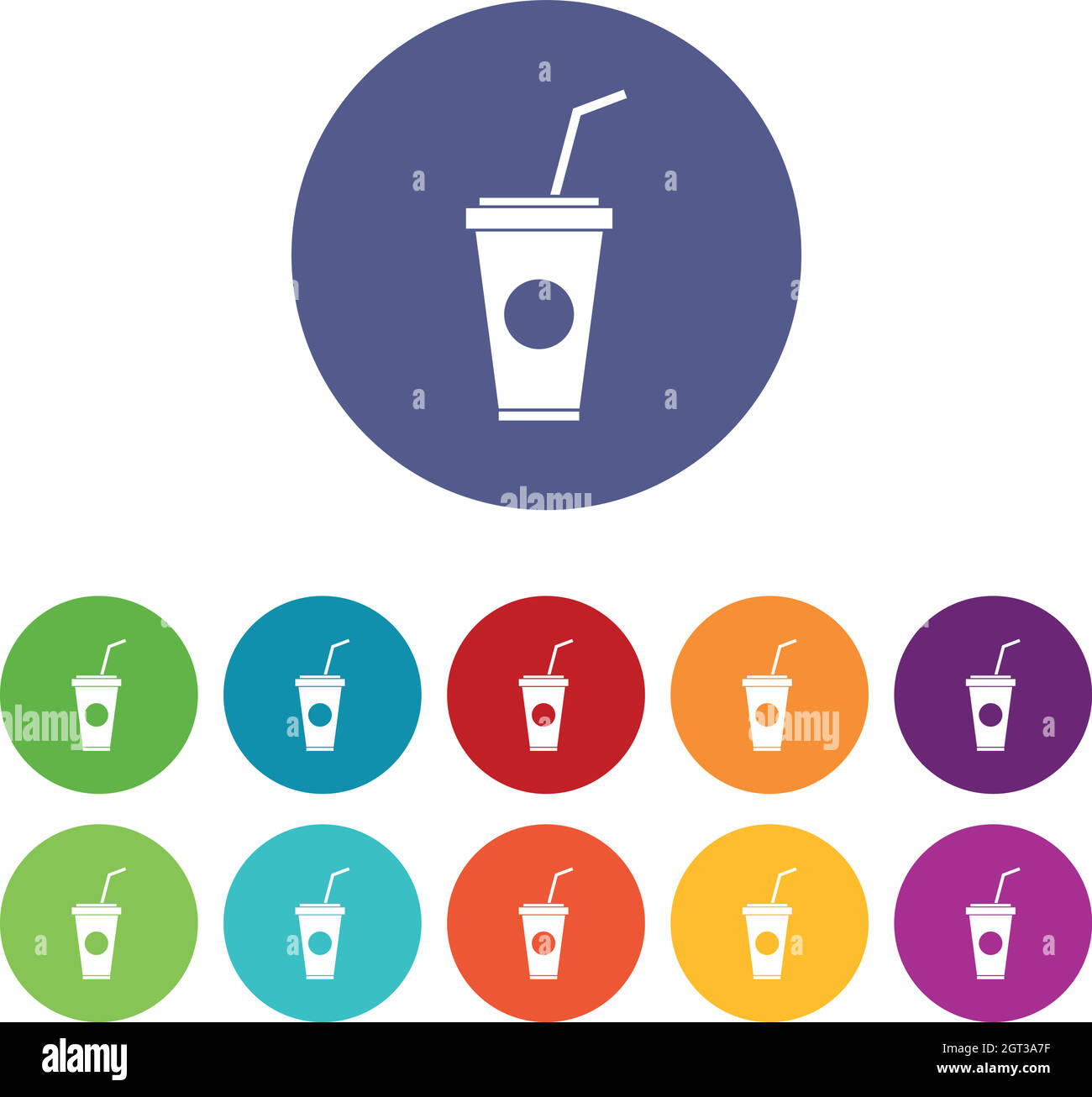 Paper cup with straw set icons Stock Vector Image & Art - Alamy