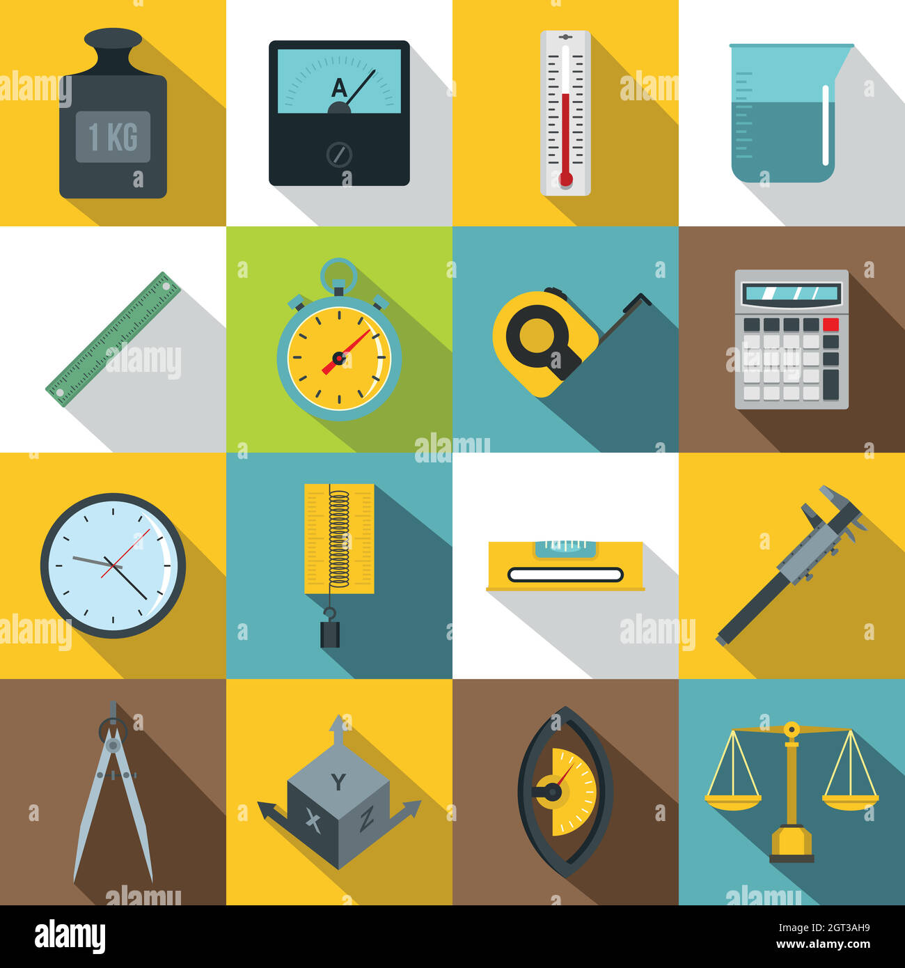 Measure precision icons set, flat style Stock Vector Image & Art - Alamy