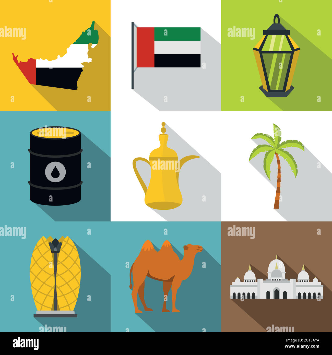 State of UAE icons set, flat style Stock Vector Image & Art - Alamy