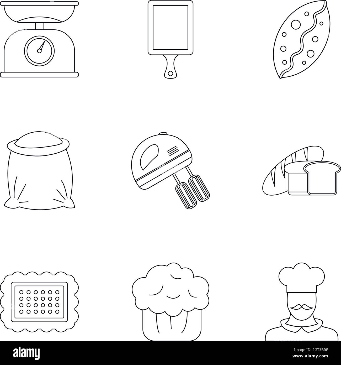 Flour menu icon outline Stock Vector Images - Alamy