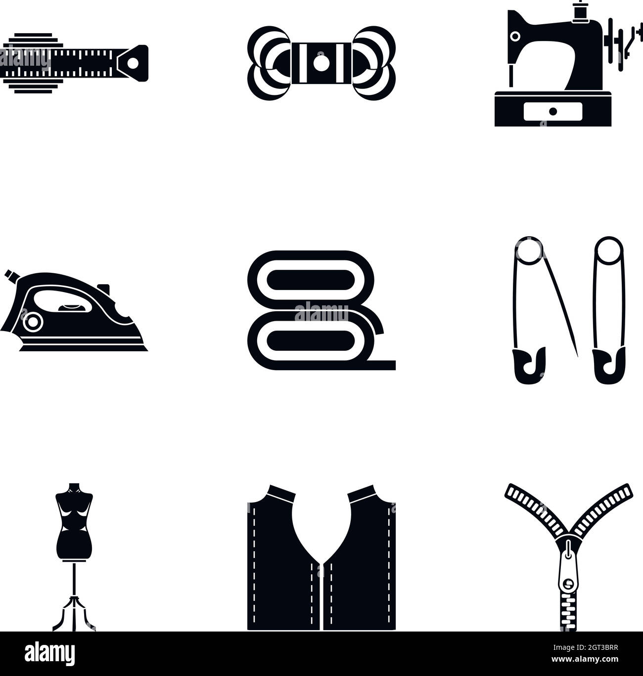 Sewing machine fabric tools Stock Vector Images - Alamy