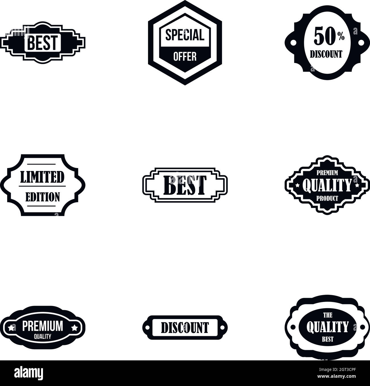 Label icons set, simple style Stock Vector Image & Art - Alamy