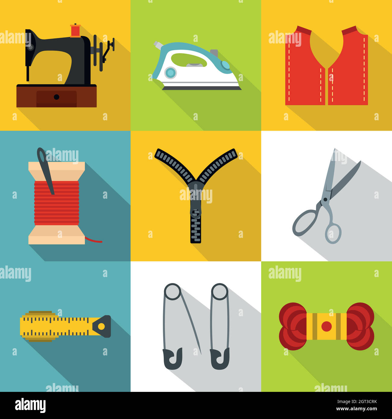 Sewing pattern icon flat Stock Vector Images - Alamy