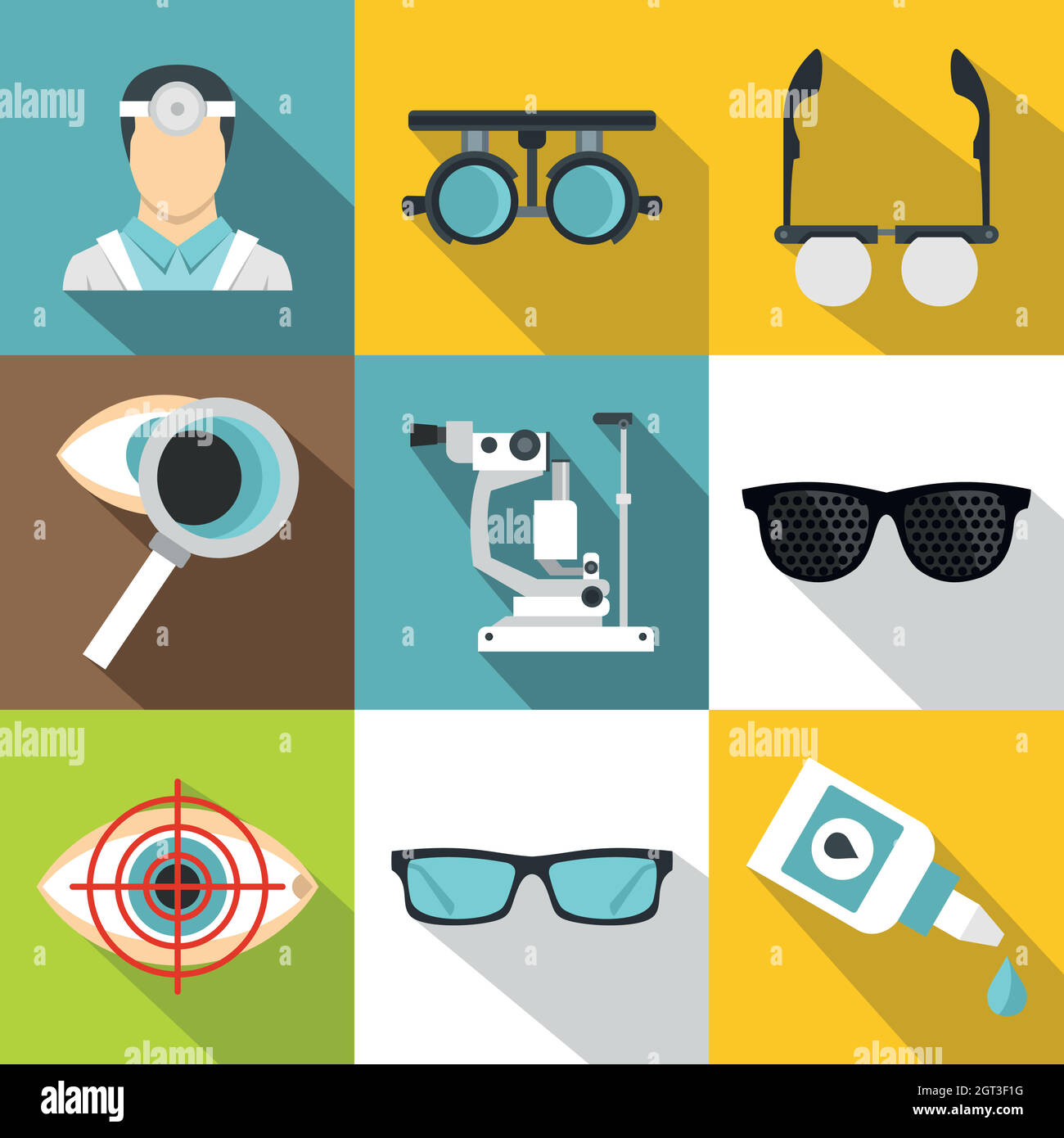 Vision icons set, flat style Stock Vector Image & Art - Alamy