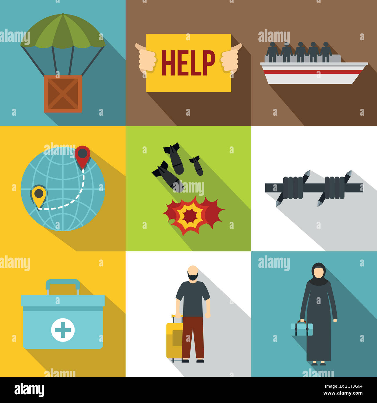 People fugitives icons set, flat style Stock Vector Image & Art - Alamy