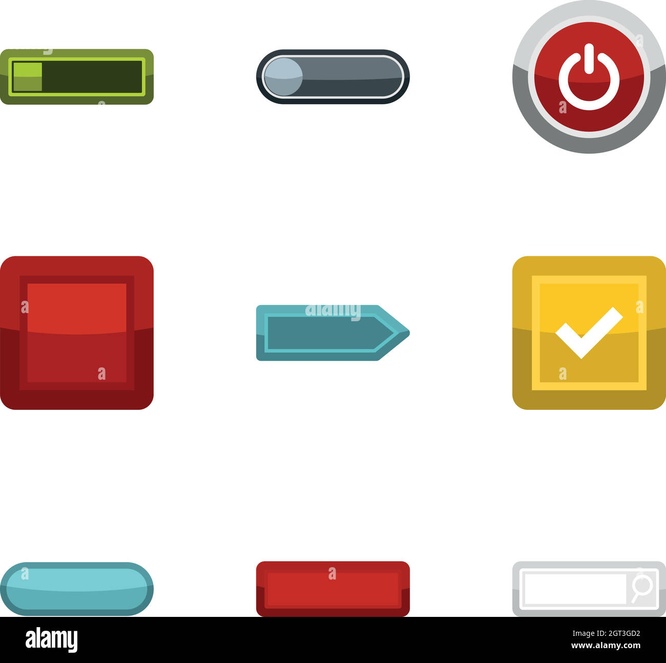 Click and selection icons set, flat style Stock Vector Image & Art - Alamy