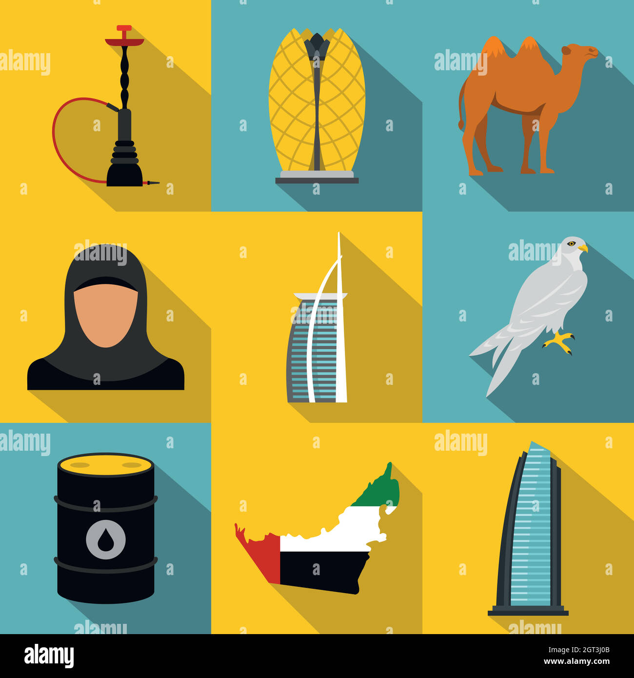 UAE icons set, flat style Stock Vector Image & Art - Alamy