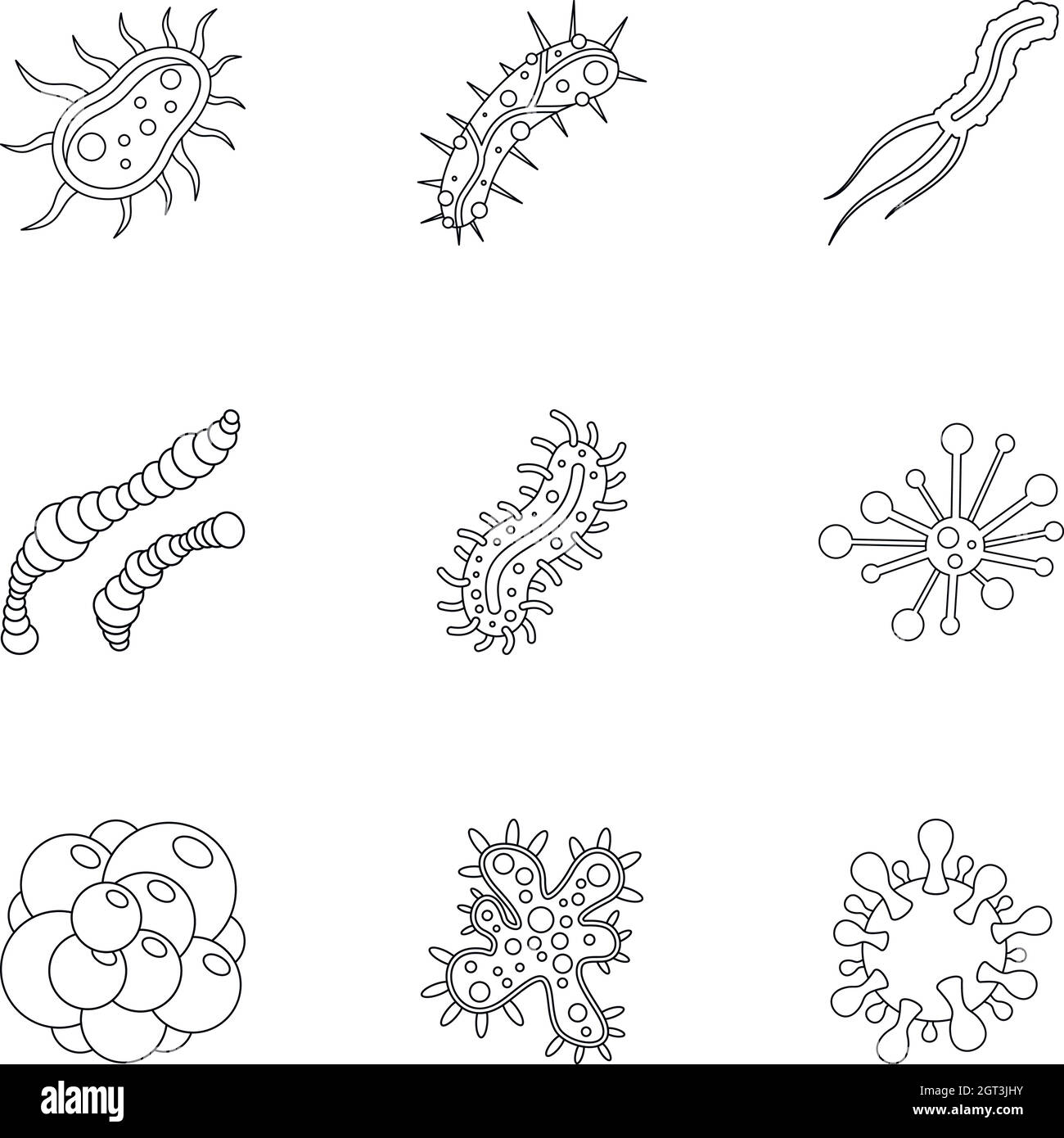 Cells icons set, outline style Stock Vector Image & Art - Alamy