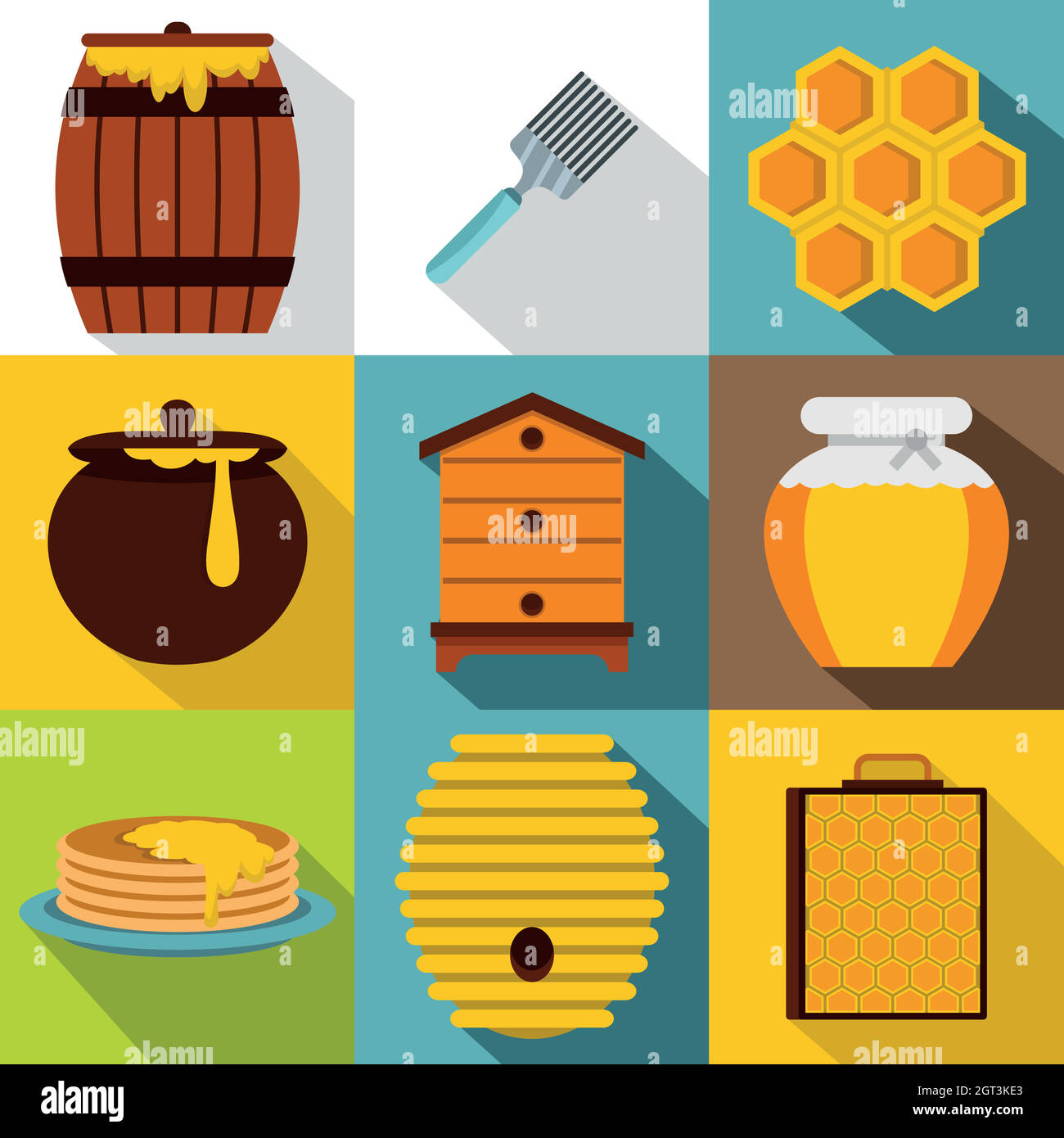 Honey barrel icons set Stock Vector Images - Alamy