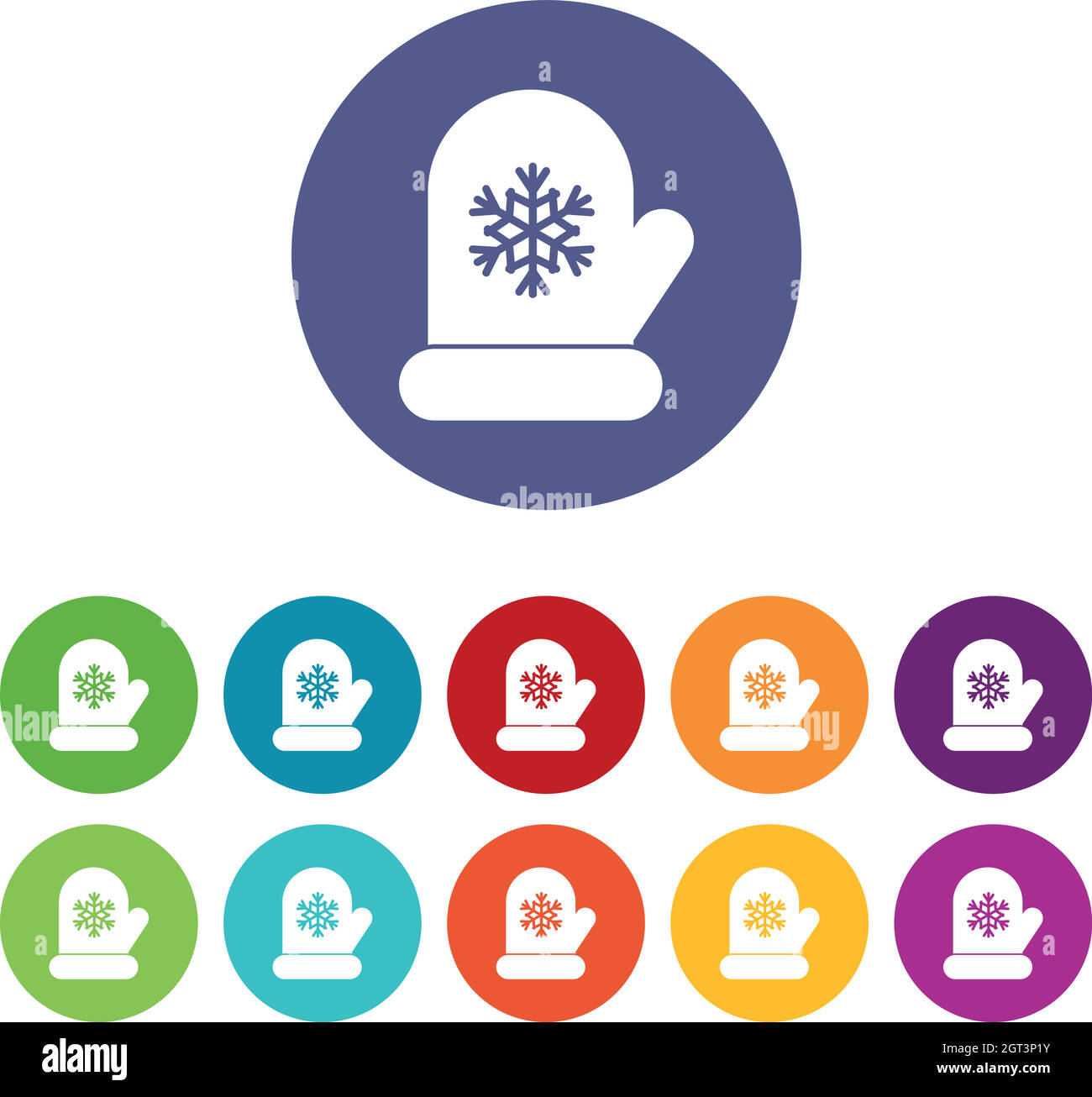 Mitten with white snowflake set icons Stock Vector Image & Art - Alamy