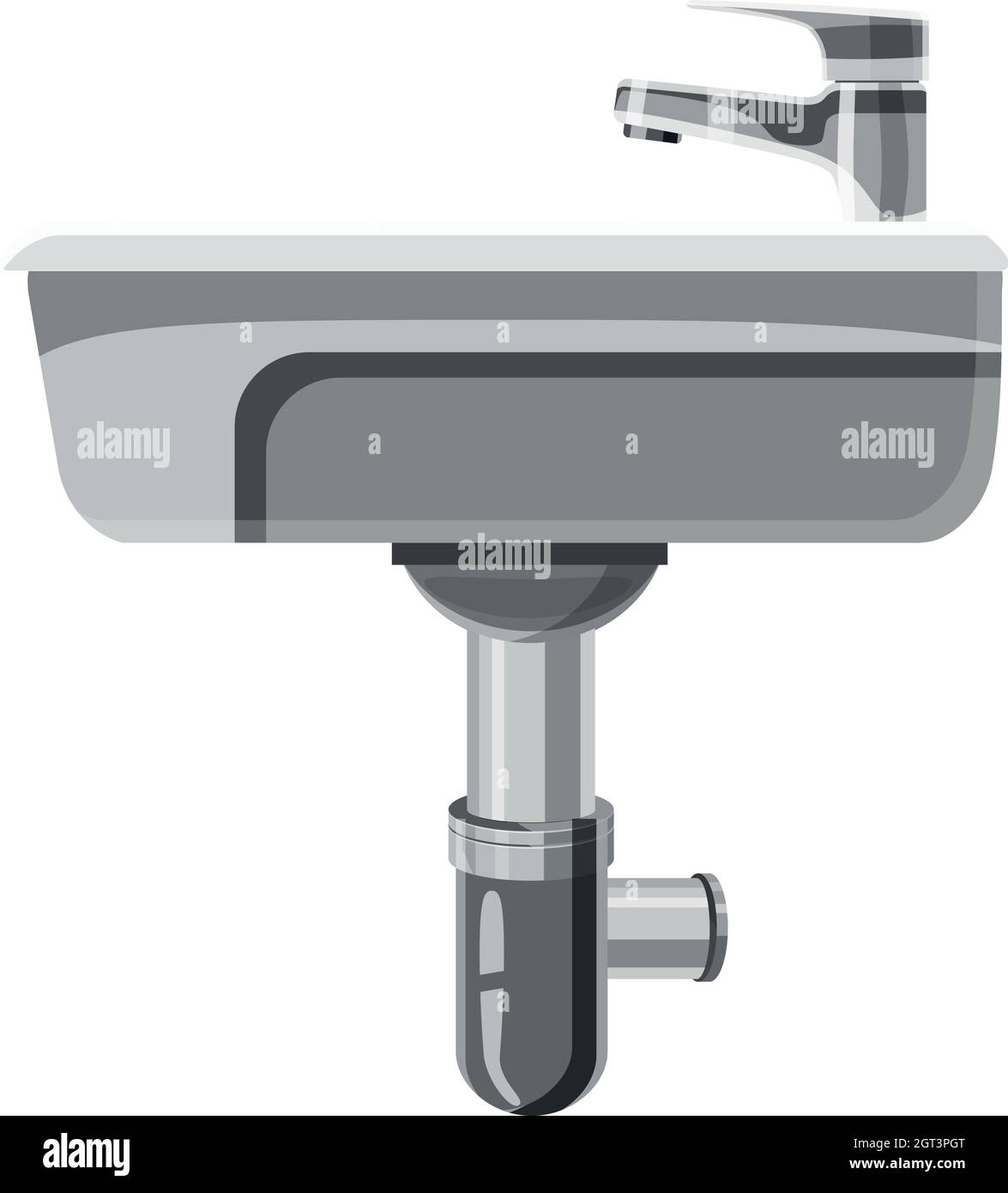 Tap water in white sink Cut Out Stock Images & Pictures - Alamy